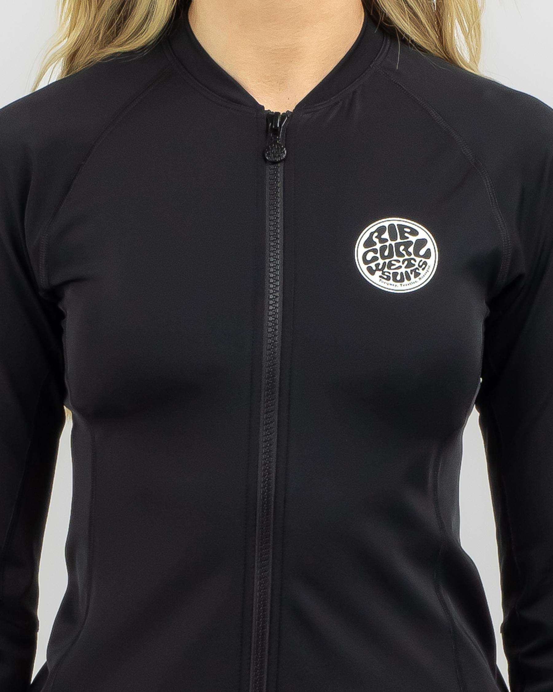 Shop Rip Curl Classic Surf Long Sleeve Rash Vest In Black - Fast ...