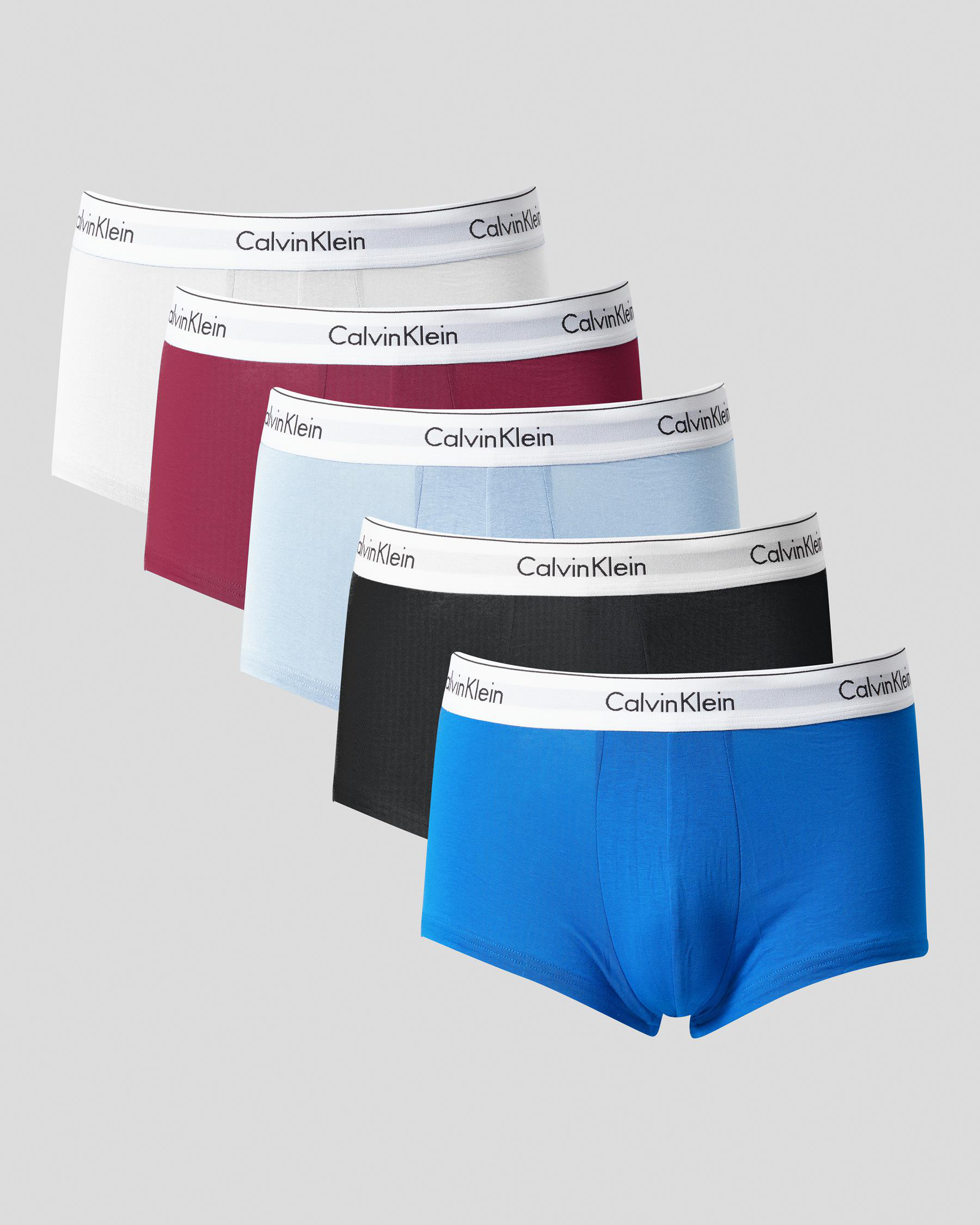 Shop Calvin Klein Modern Cotton Stretch Low Rise Trunks 5 Pack In Black ...