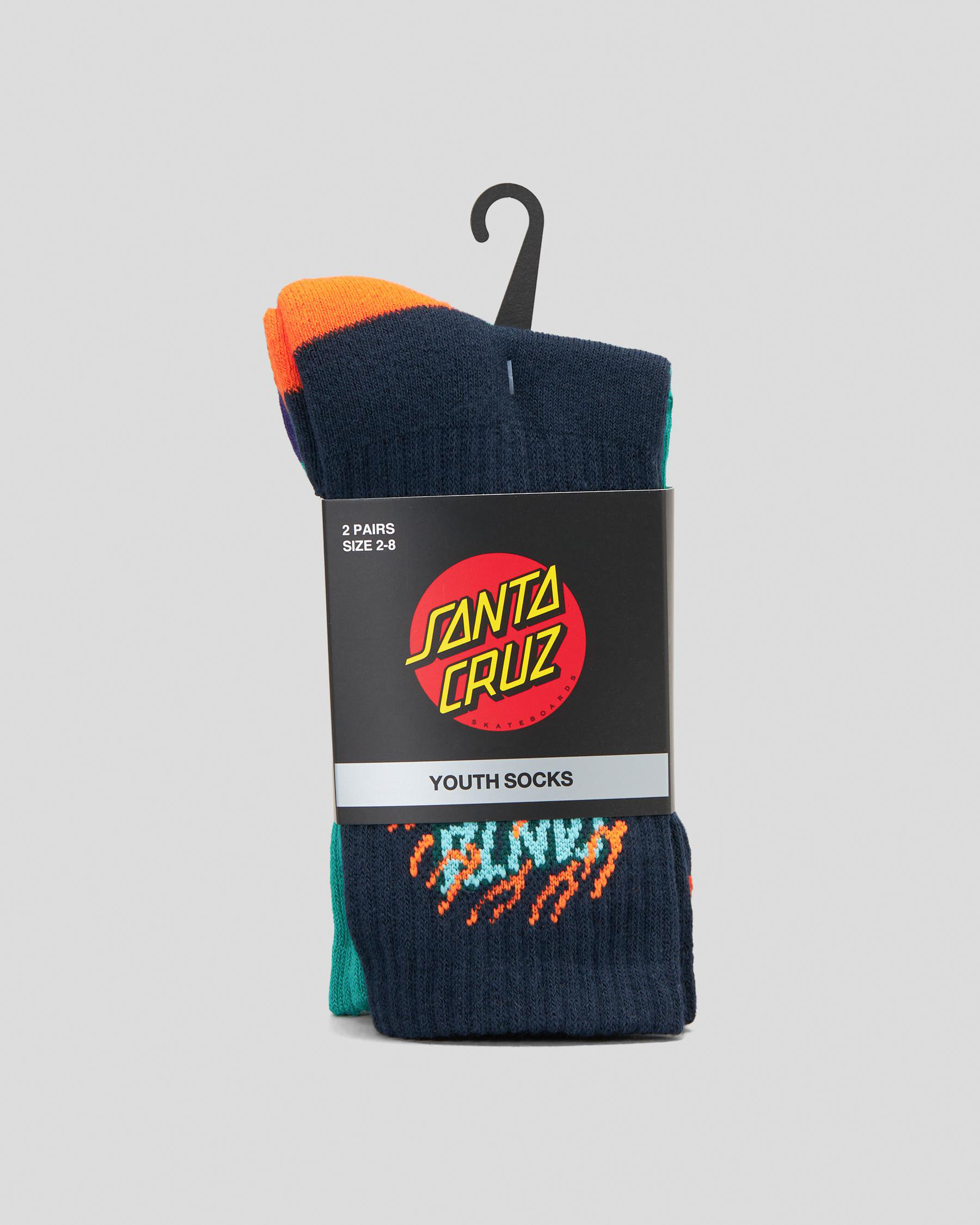Shop Santa Cruz Boys' Inferno Stack Socks 2 Pack In Multi - Fast ...