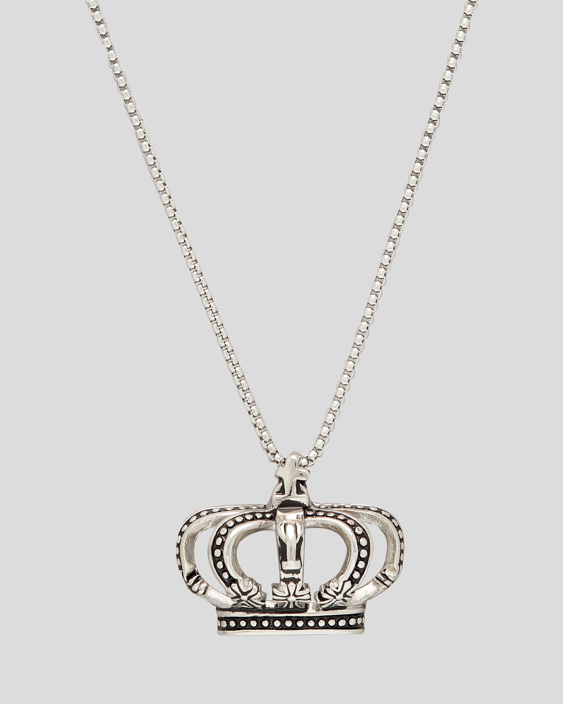 Shop REPUBLIK Crown Necklace In Silver - Fast Shipping & Easy Returns ...