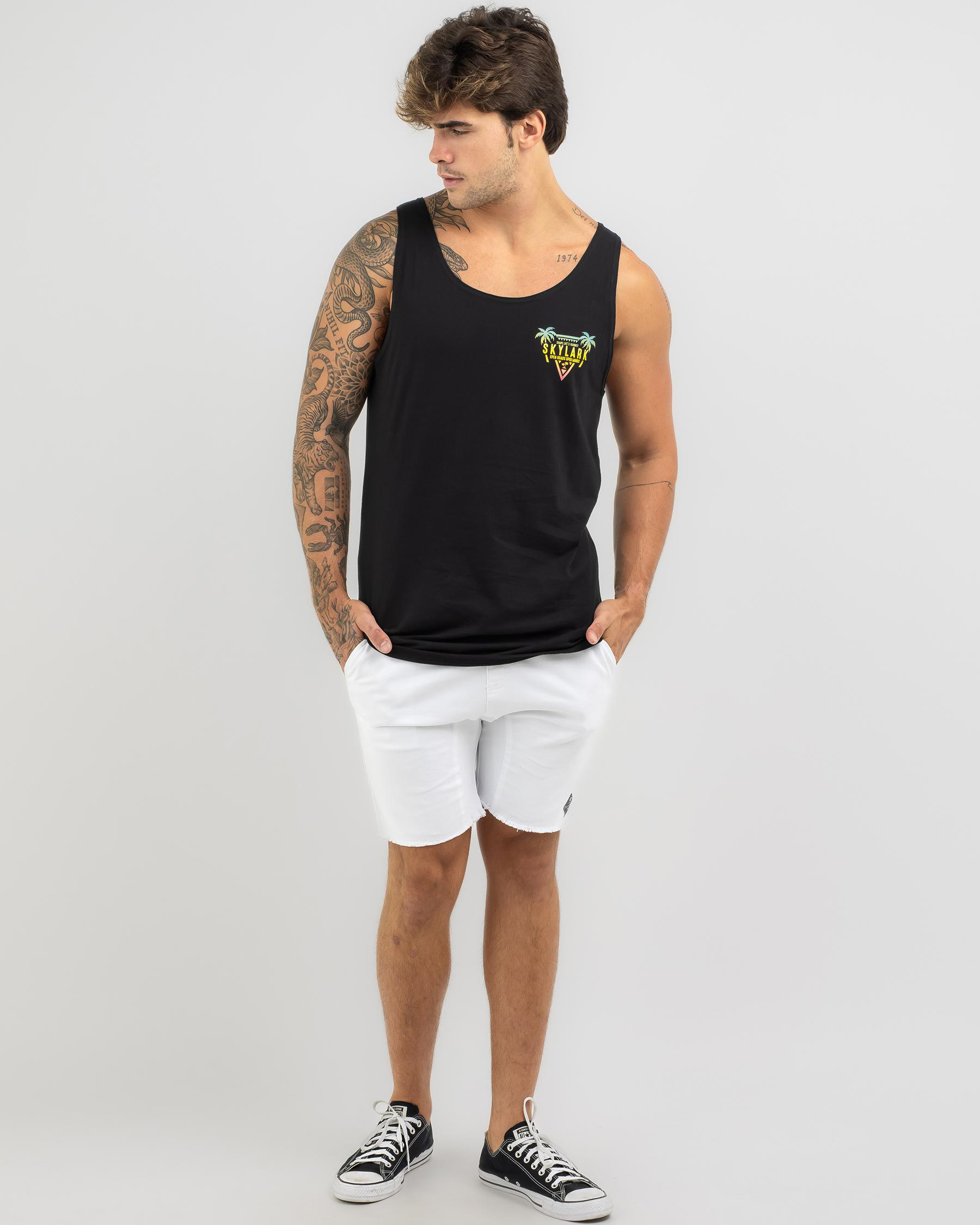 Skylark Daze Off Singlet In Black - Fast Shipping & Easy Returns - City ...