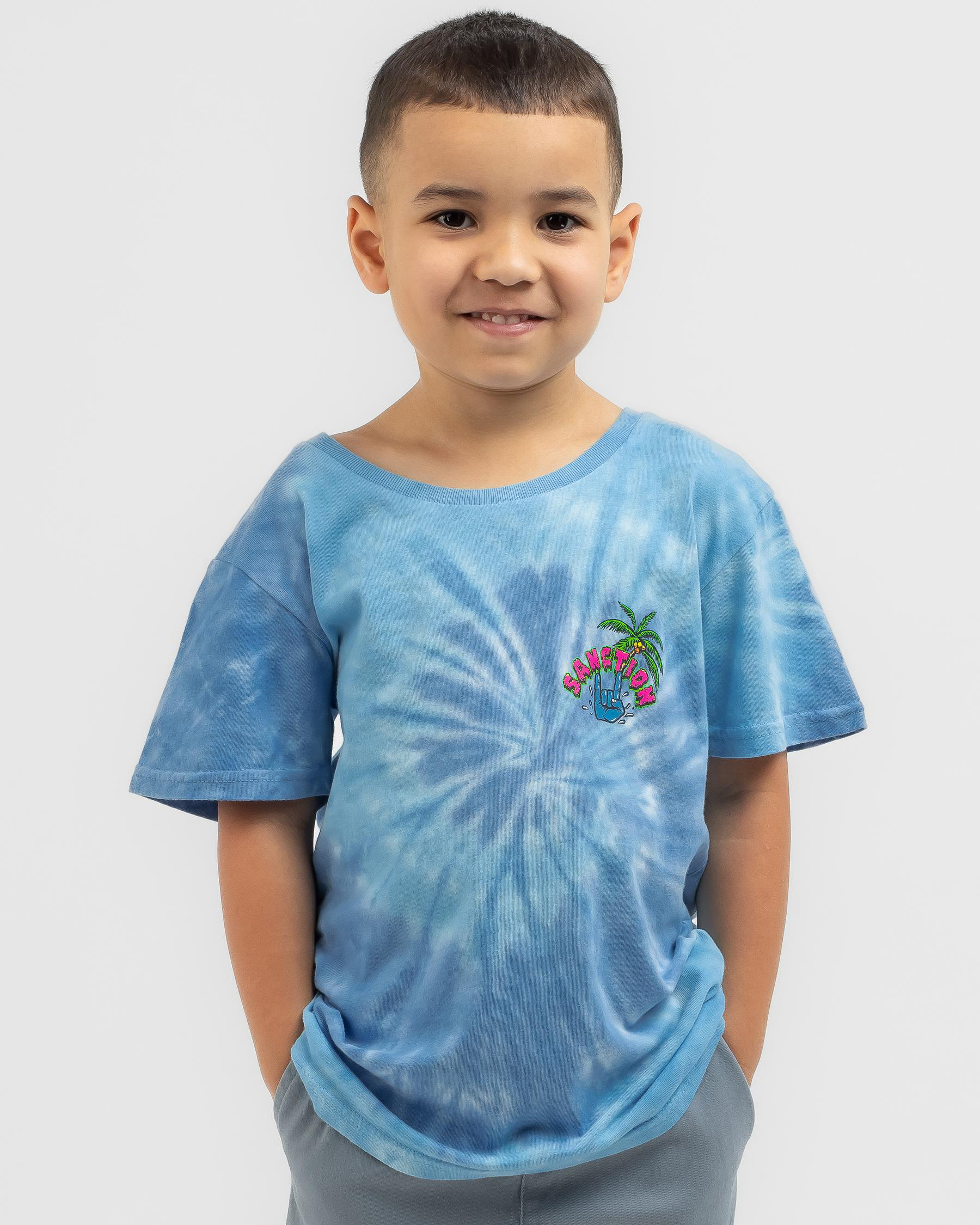 Shop Sanction Toddlers' Sprayed T-Shirt In Blue Tie Dye - Fast Shipping ...