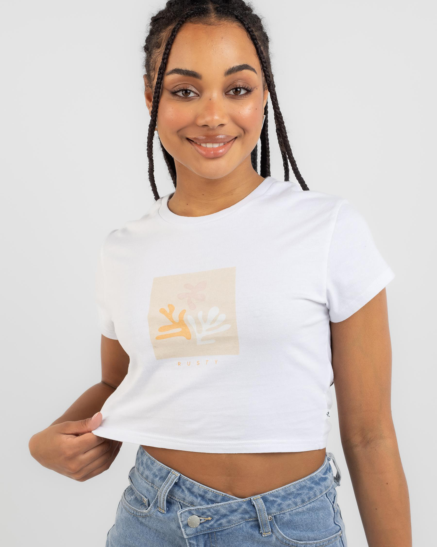 Shop Rusty Atoll Baby Tee In White - Fast Shipping & Easy Returns ...