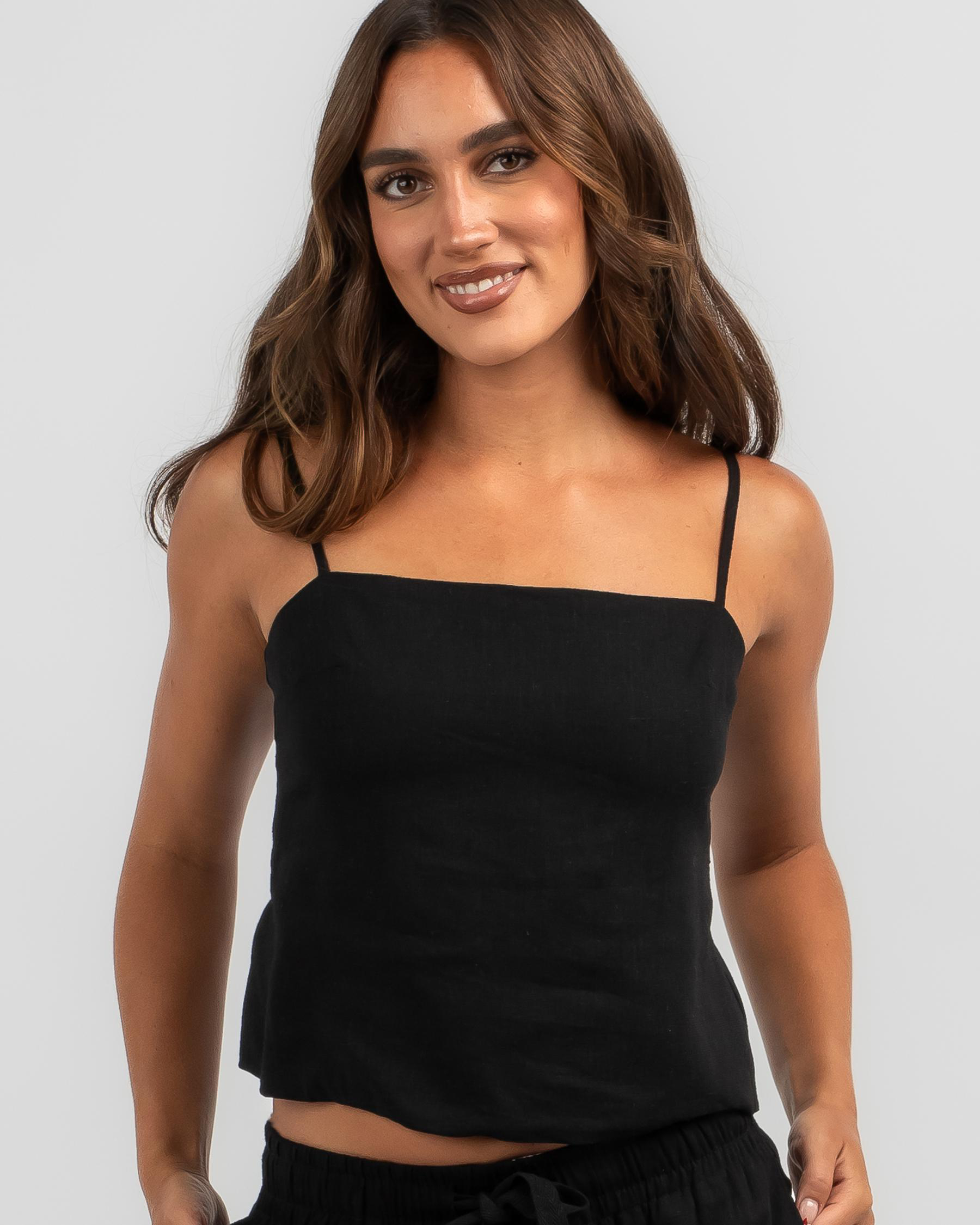 Shop Mooloola Zoey Hawaii Top In Black - Fast Shipping & Easy Returns ...