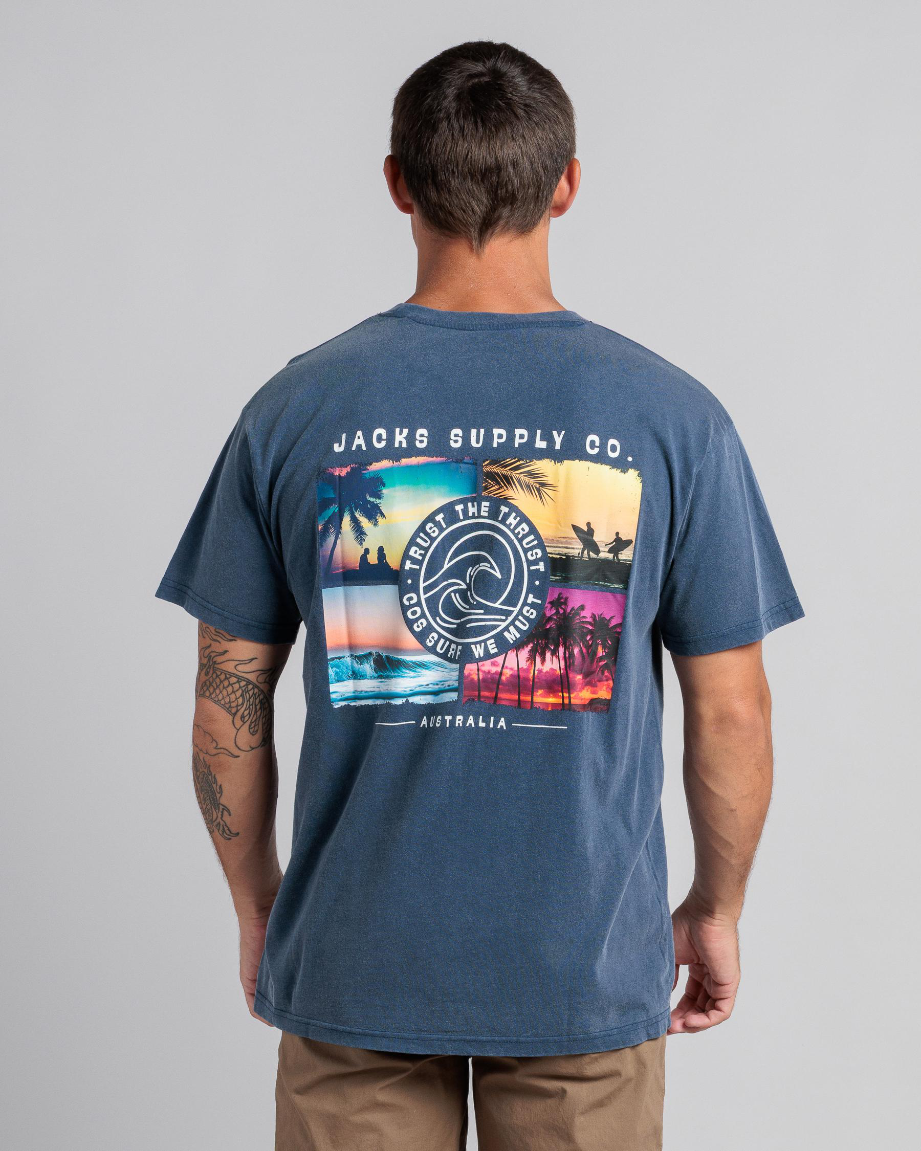 Shop Jacks Endless Summer T-Shirt In Washed Indigo - Fast Shipping ...