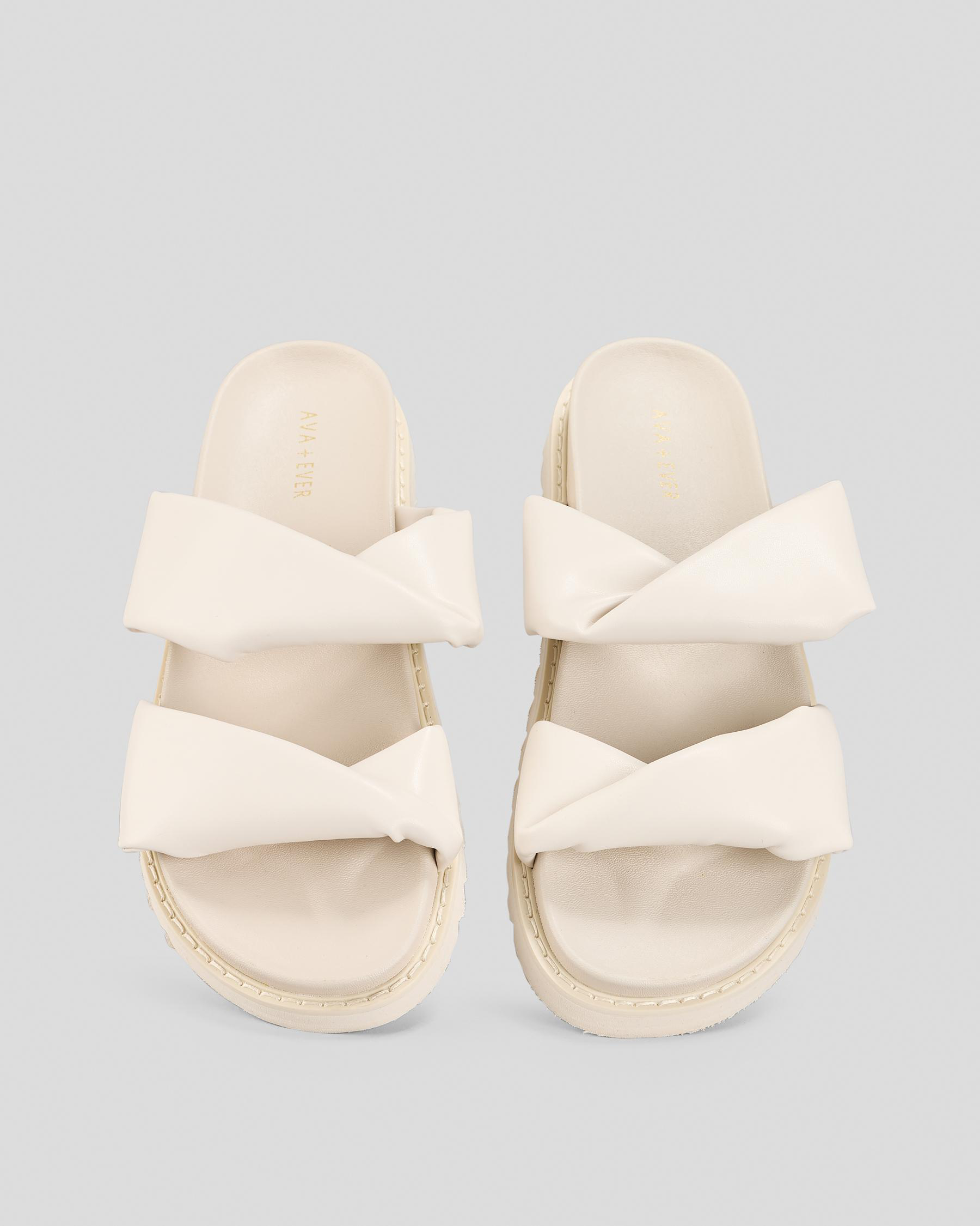 Shop Ava And Ever Monaco Slide Sandals In Cream - Fast Shipping & Easy Returns - City Beach ...