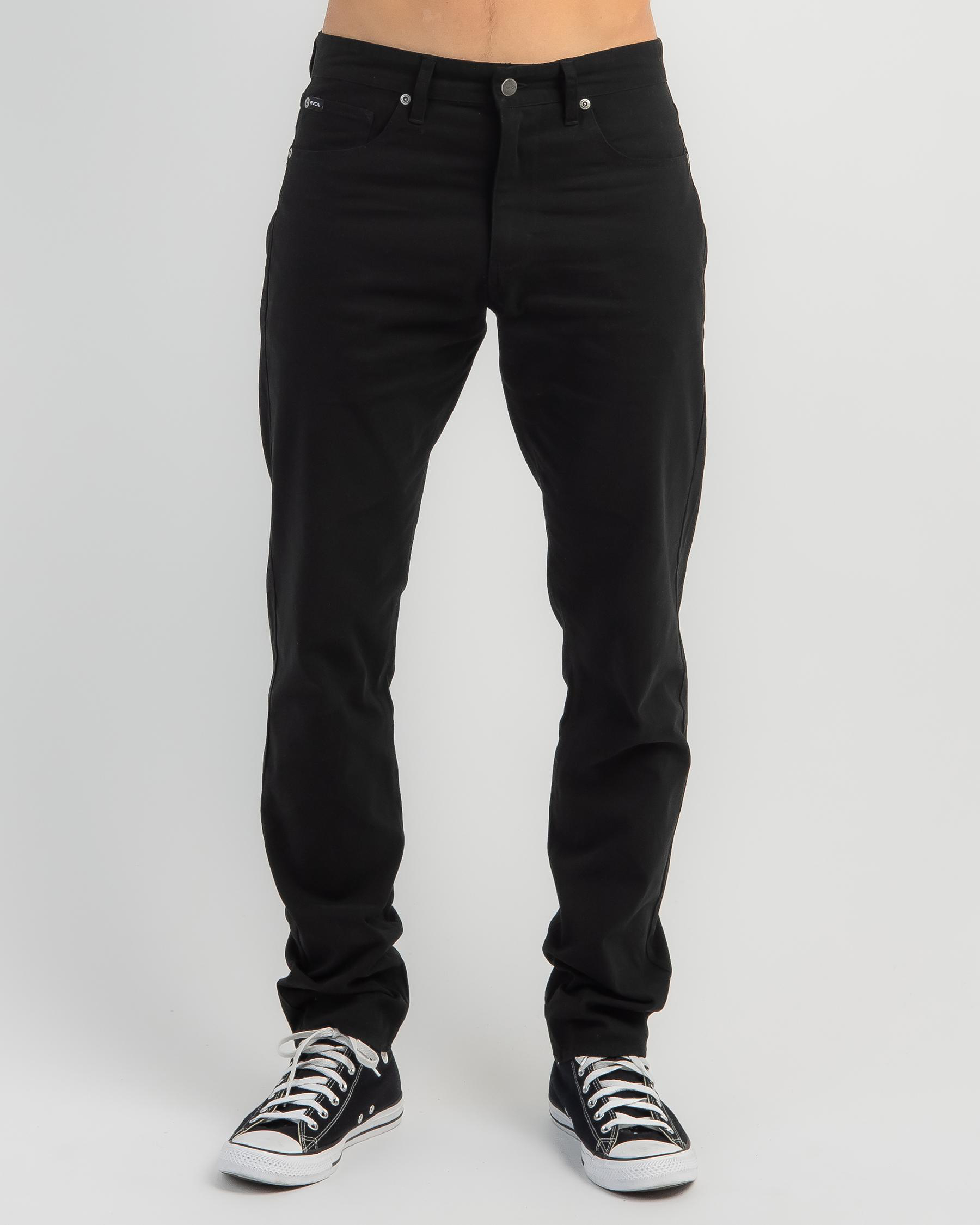 Shop RVCA Daggers Twill Pants In Black - Fast Shipping & Easy Returns ...