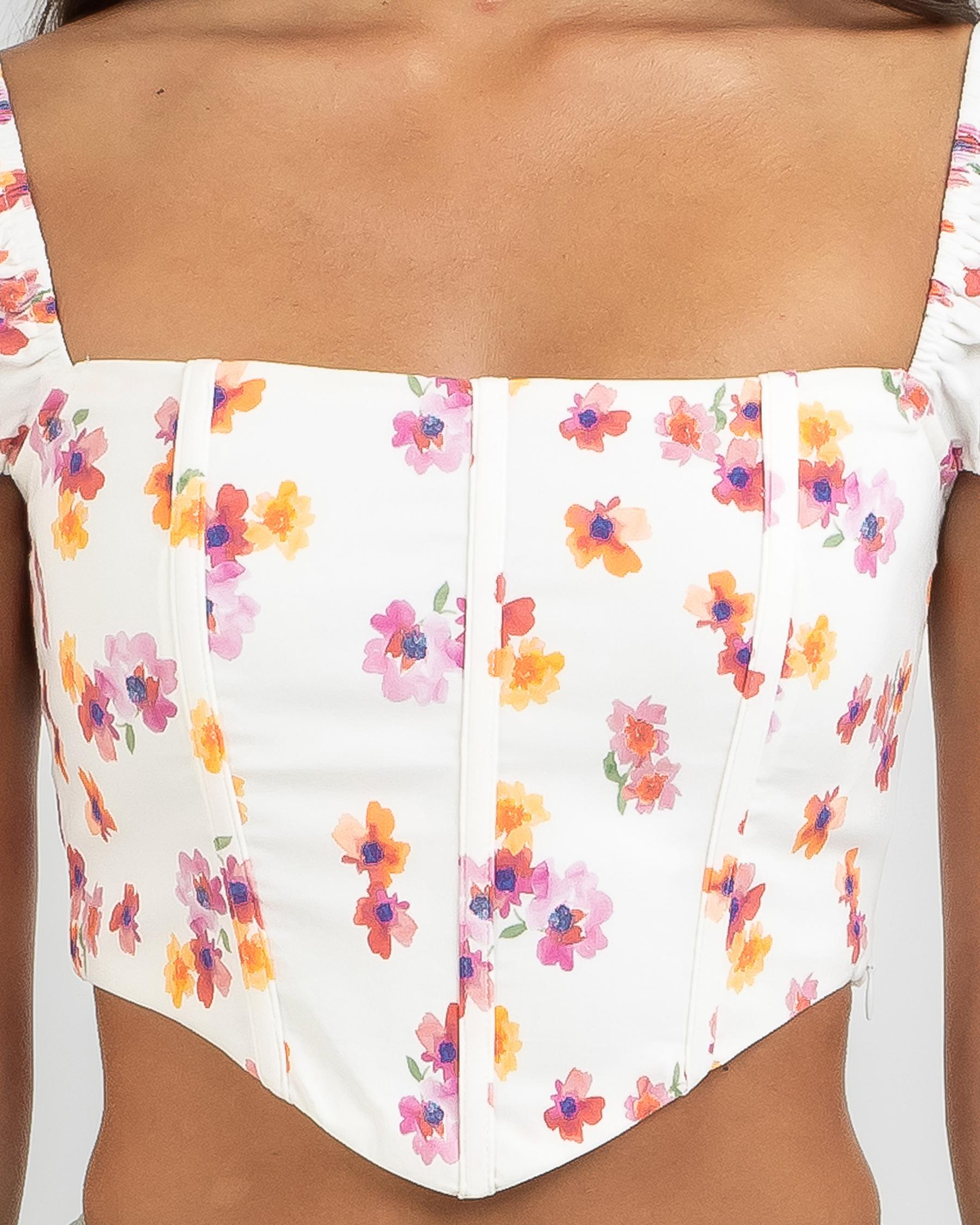 Shop Ava And Ever Good Morning Corset Top In Floral Print - Fast ...