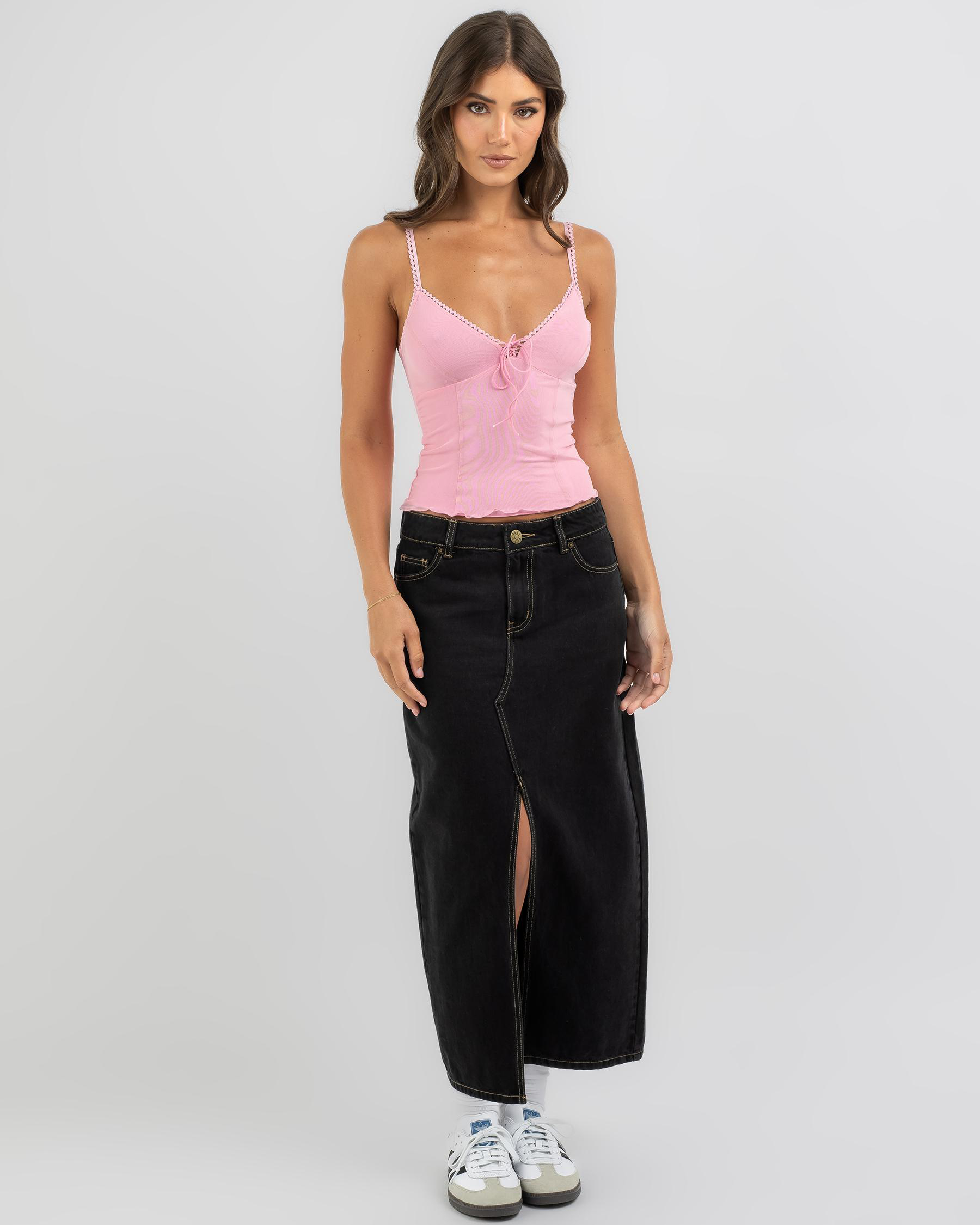 Mooloola Tay Tay Mesh Cami Top In Baby Pink - FREE* Shipping & Easy ...