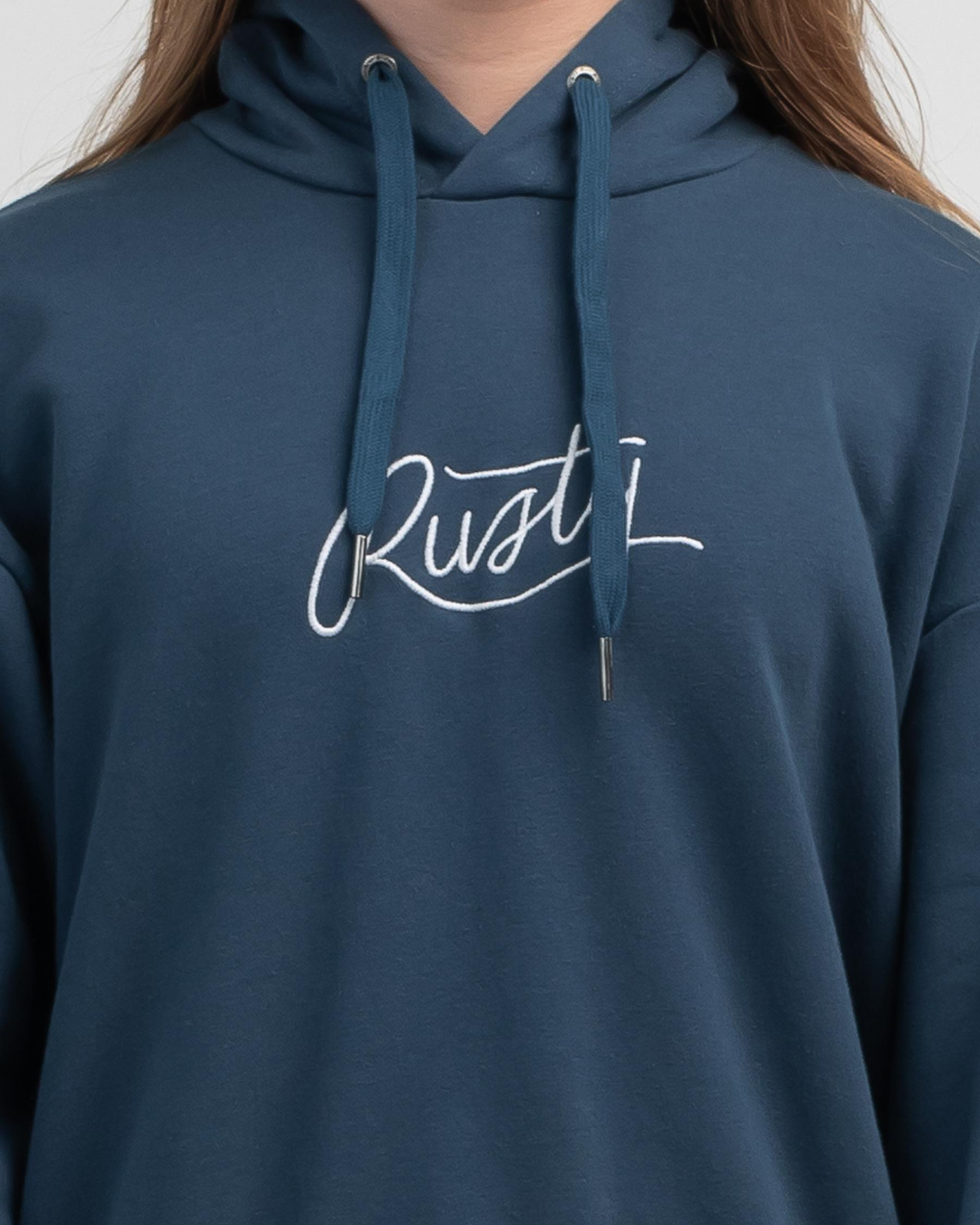 Shop Rusty Girls' Oversized Hoodie In Moonlit Ocean - Fast Shipping ...
