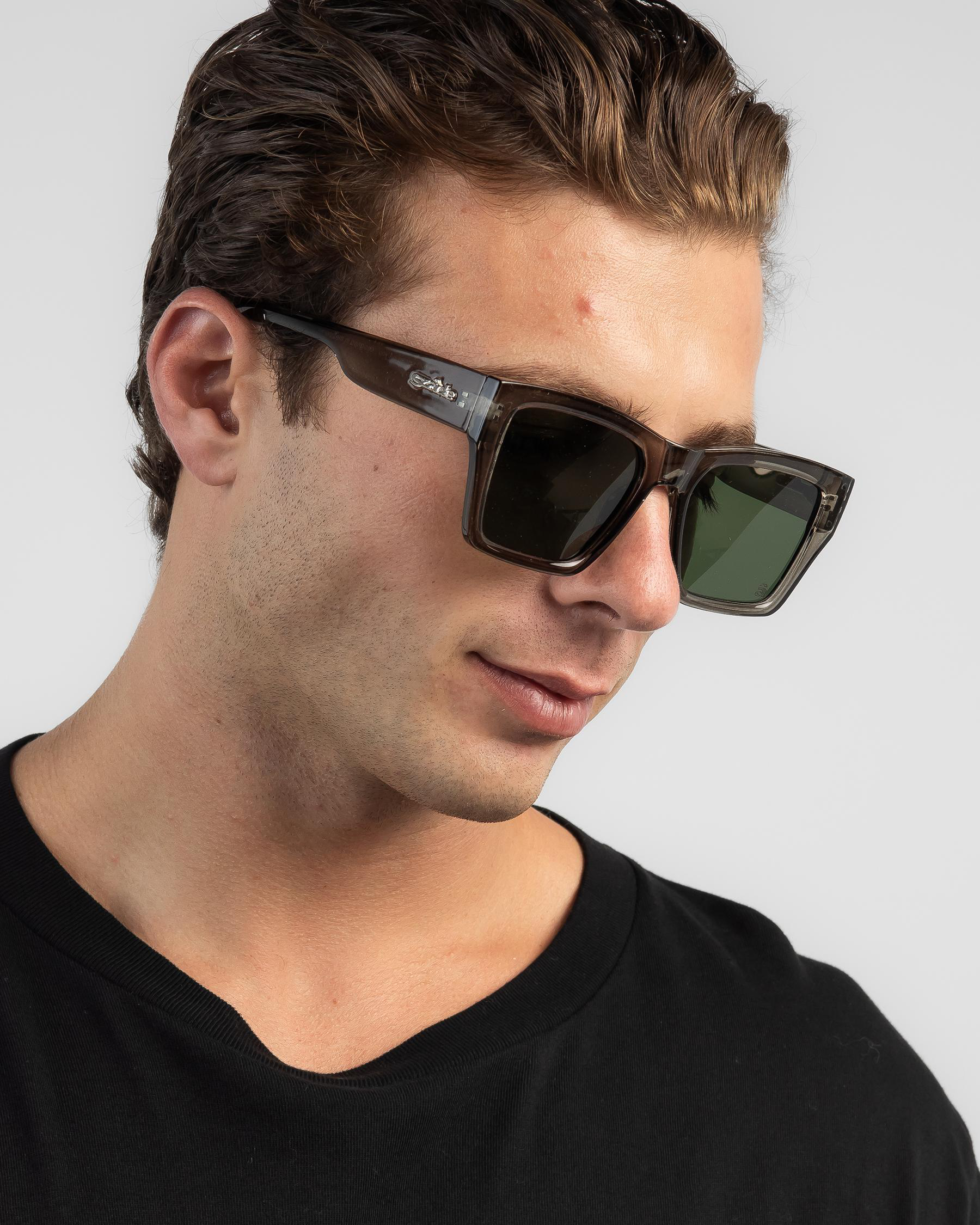 Shop Szade Eyewear Sharp Polarised Sunglasses In Vapour / Moss Polar ...