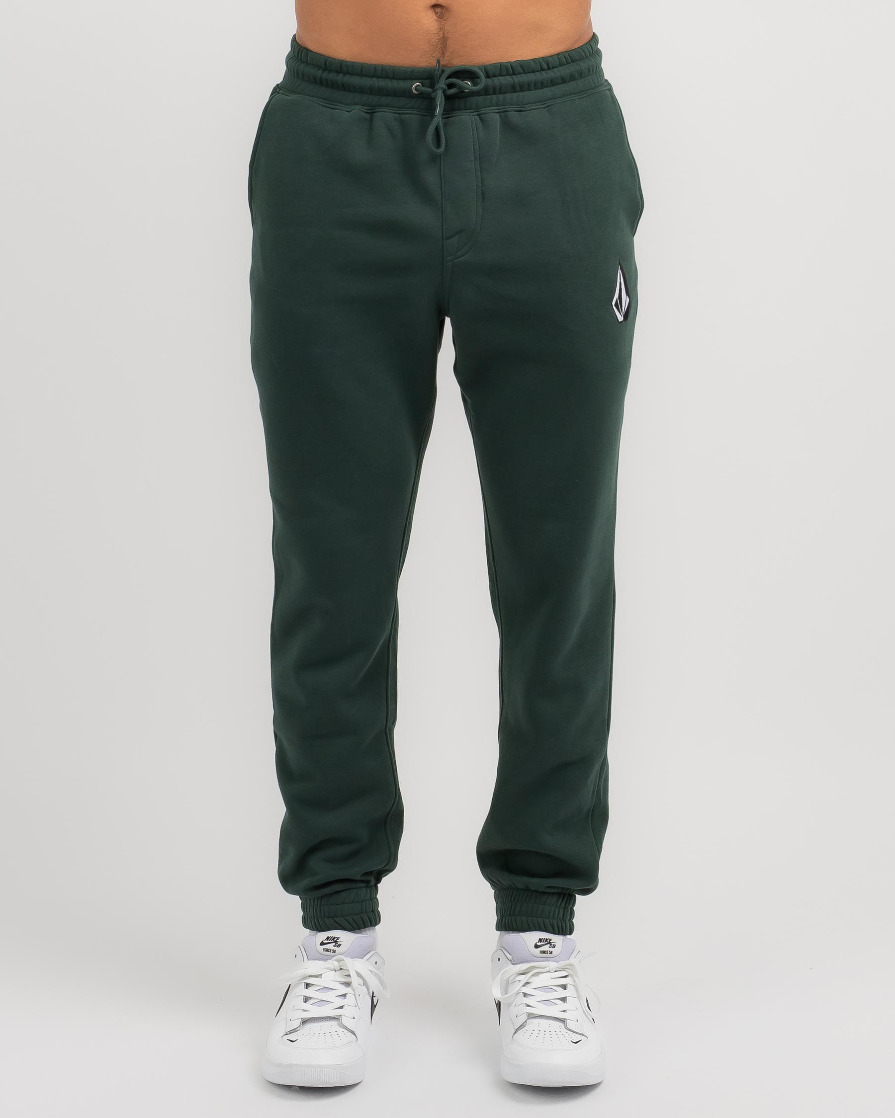 Shop Volcom Vologo Fleece Track Pants In Cedar Green - Fast Shipping ...
