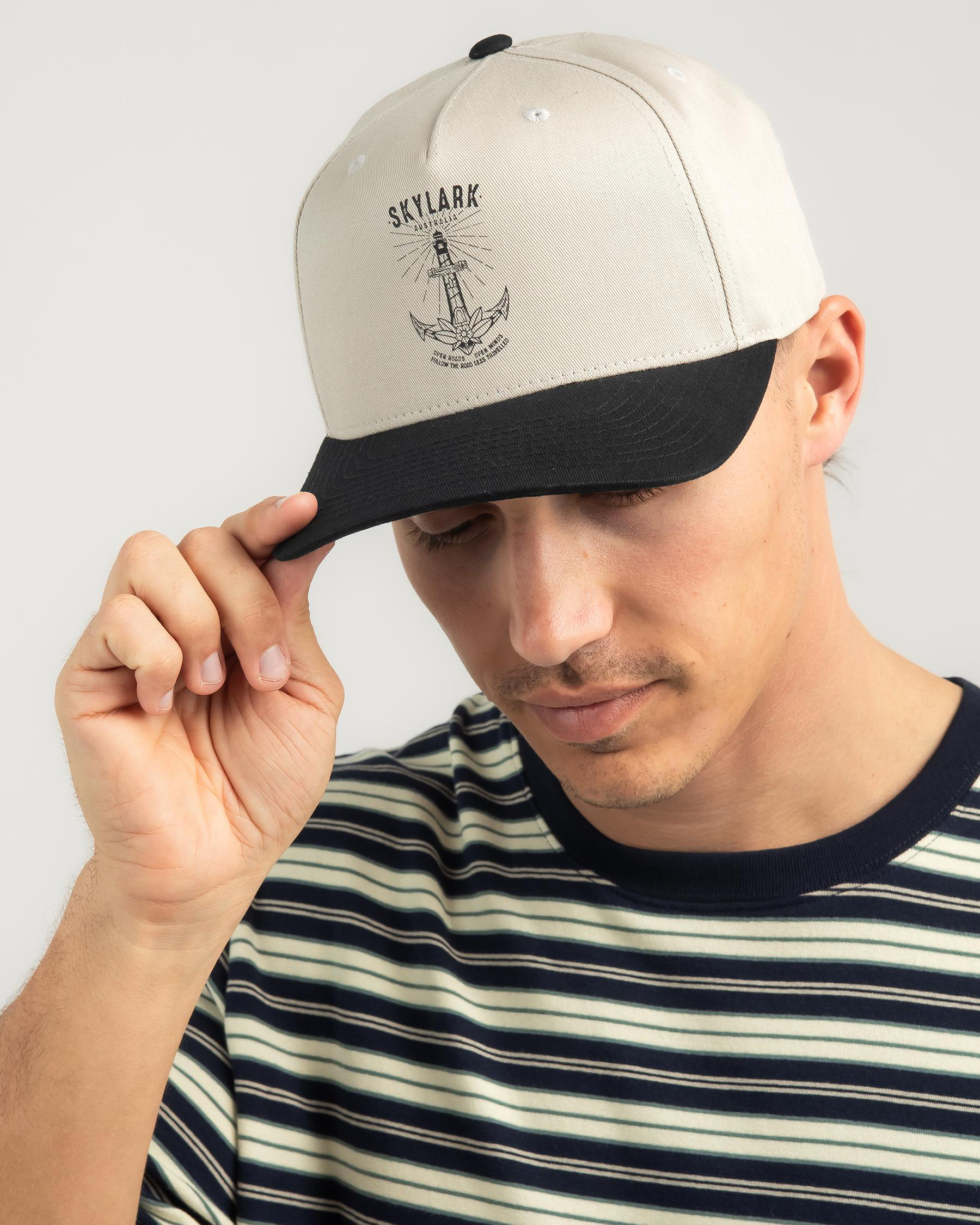Shop Skylark Lookout Snapback Cap In Stone/black - Fast Shipping & Easy ...