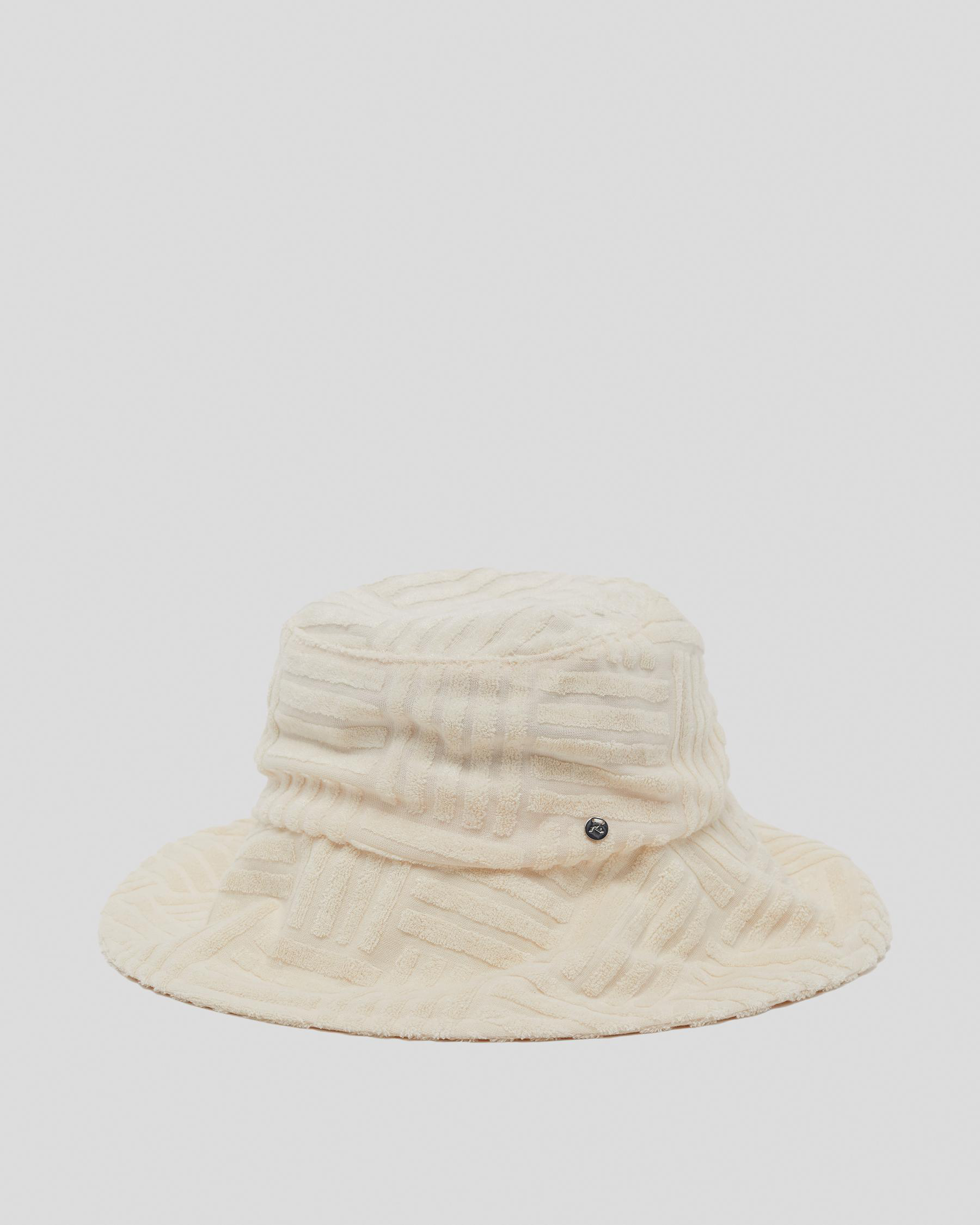 Shop Rusty Sadie Toweling Bucket Hat In Ceramic White - Fast Shipping ...