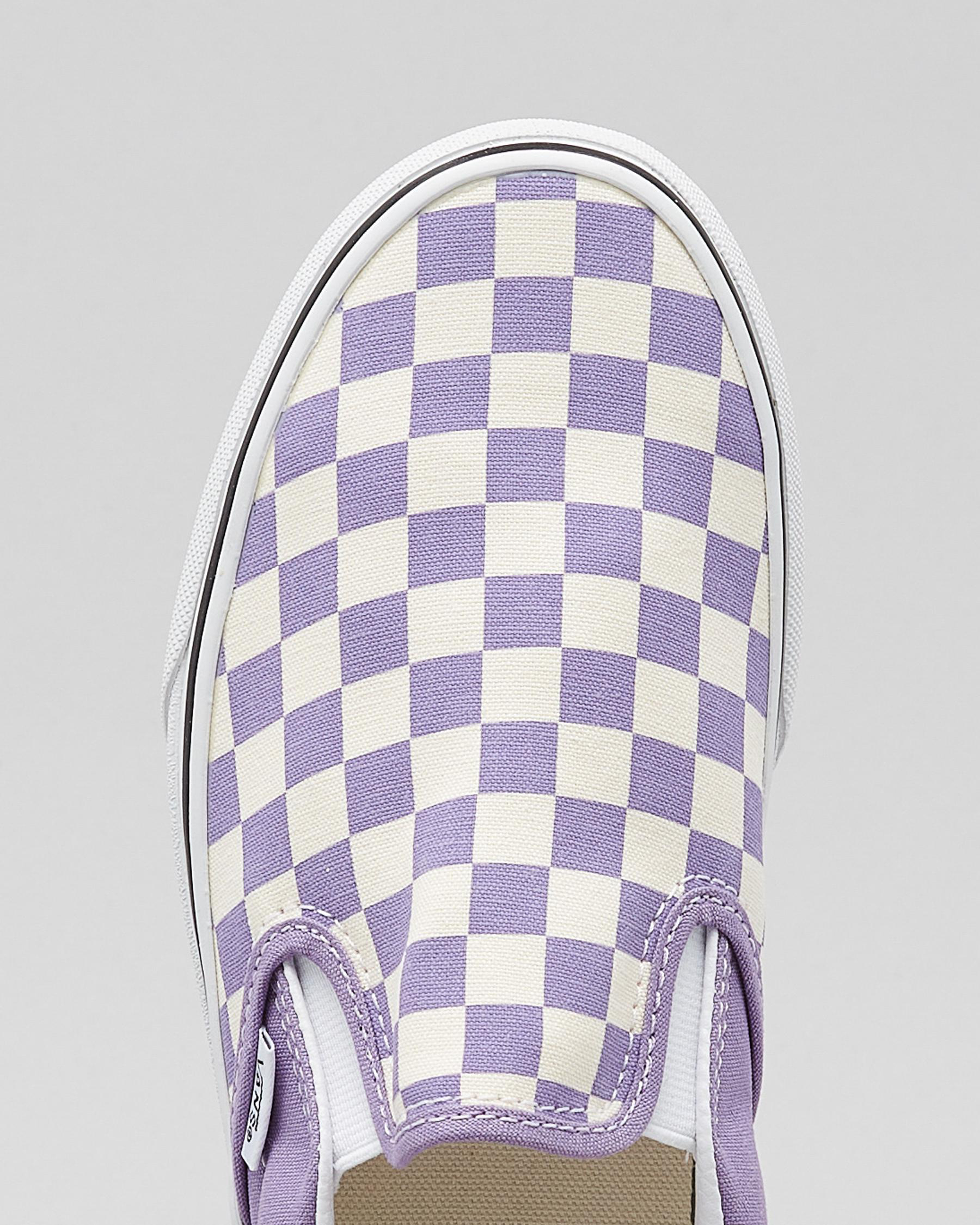 Shop Vans Womens Classic Slip-On Shoes In Chalk Violet/true White ...