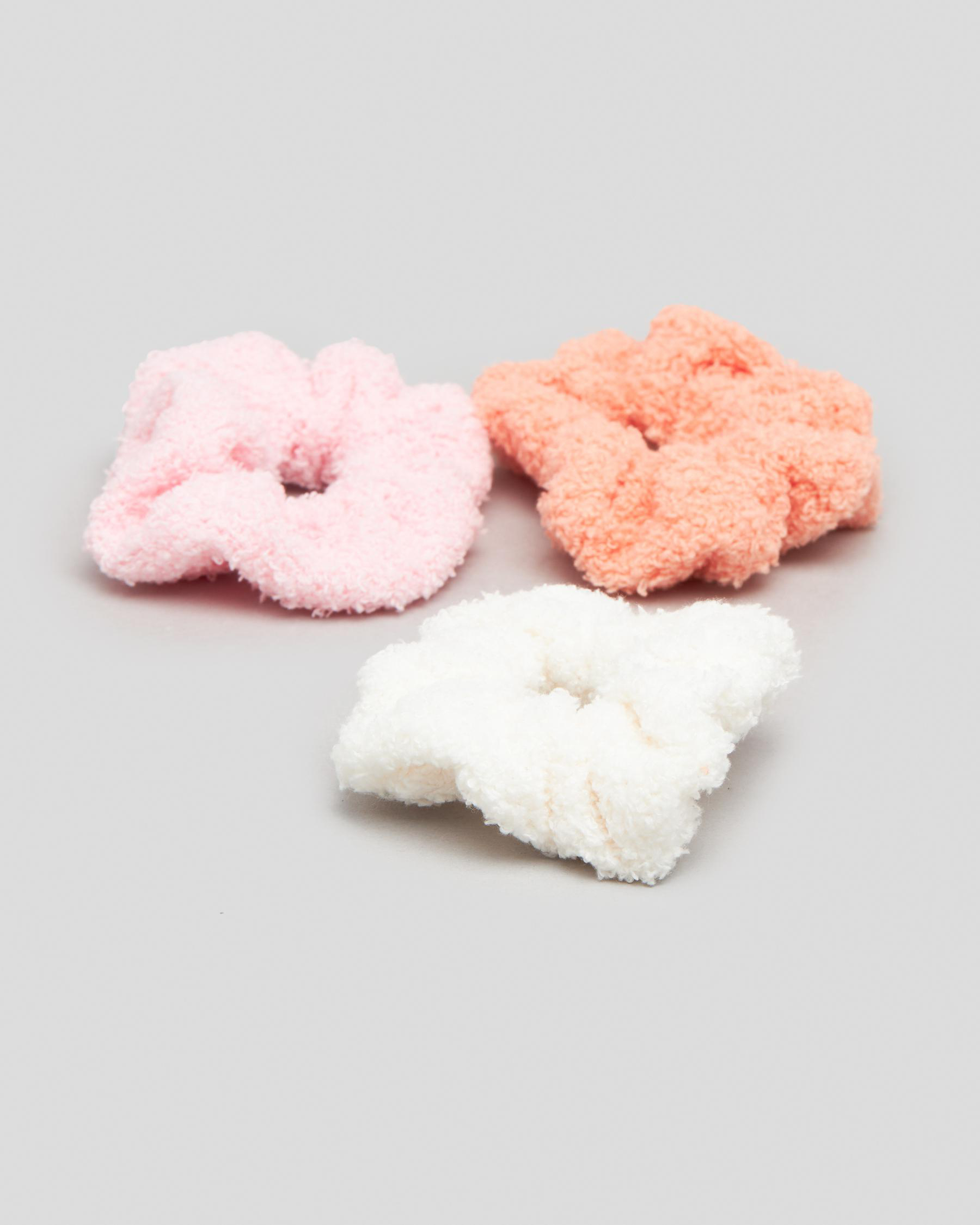 Shop Karyn In LA Plush Scrunchie Pack In Peach/pink/white - Fast ...