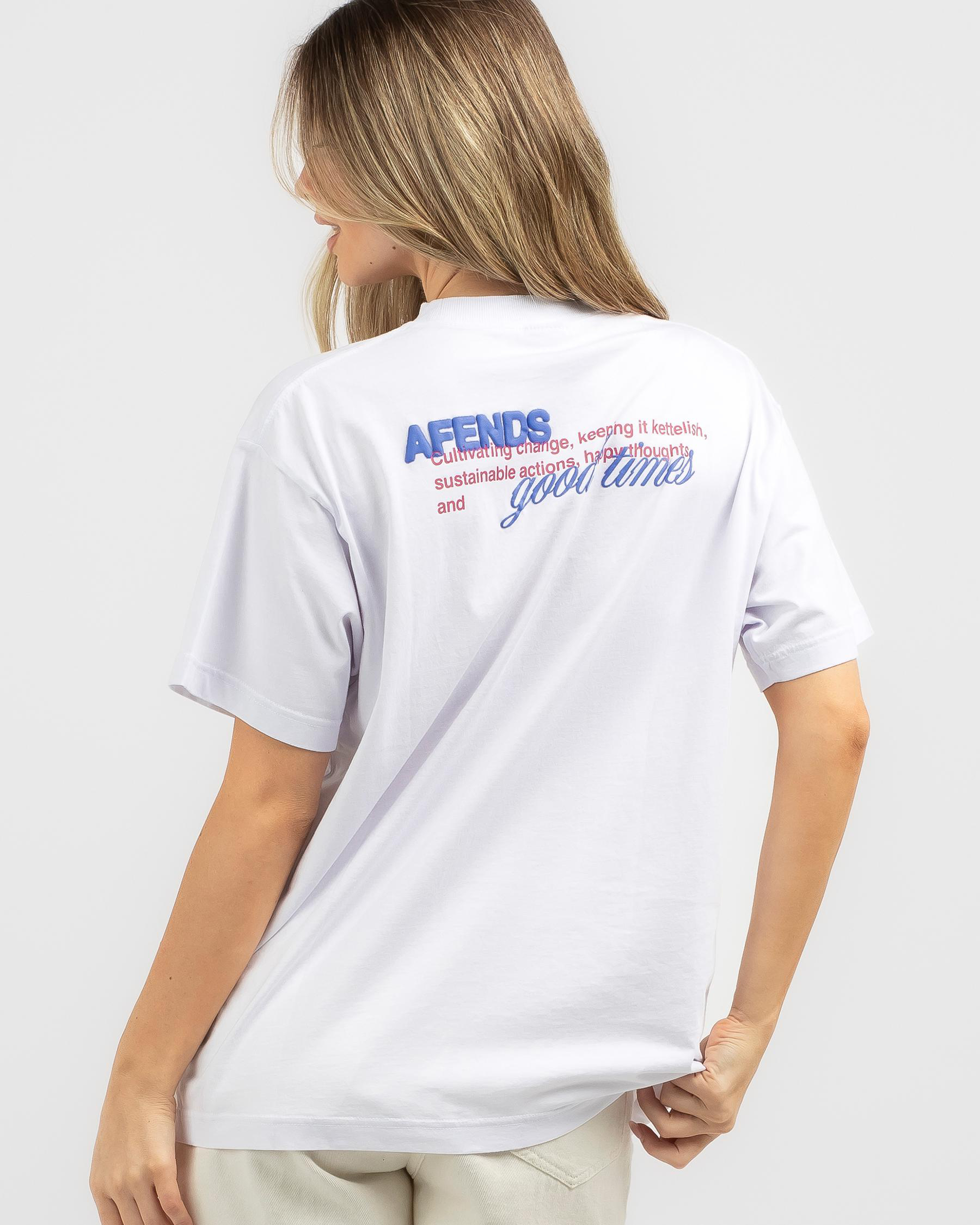 Shop Afends Good Times Recycled T-Shirt In White - Fast Shipping & Easy ...