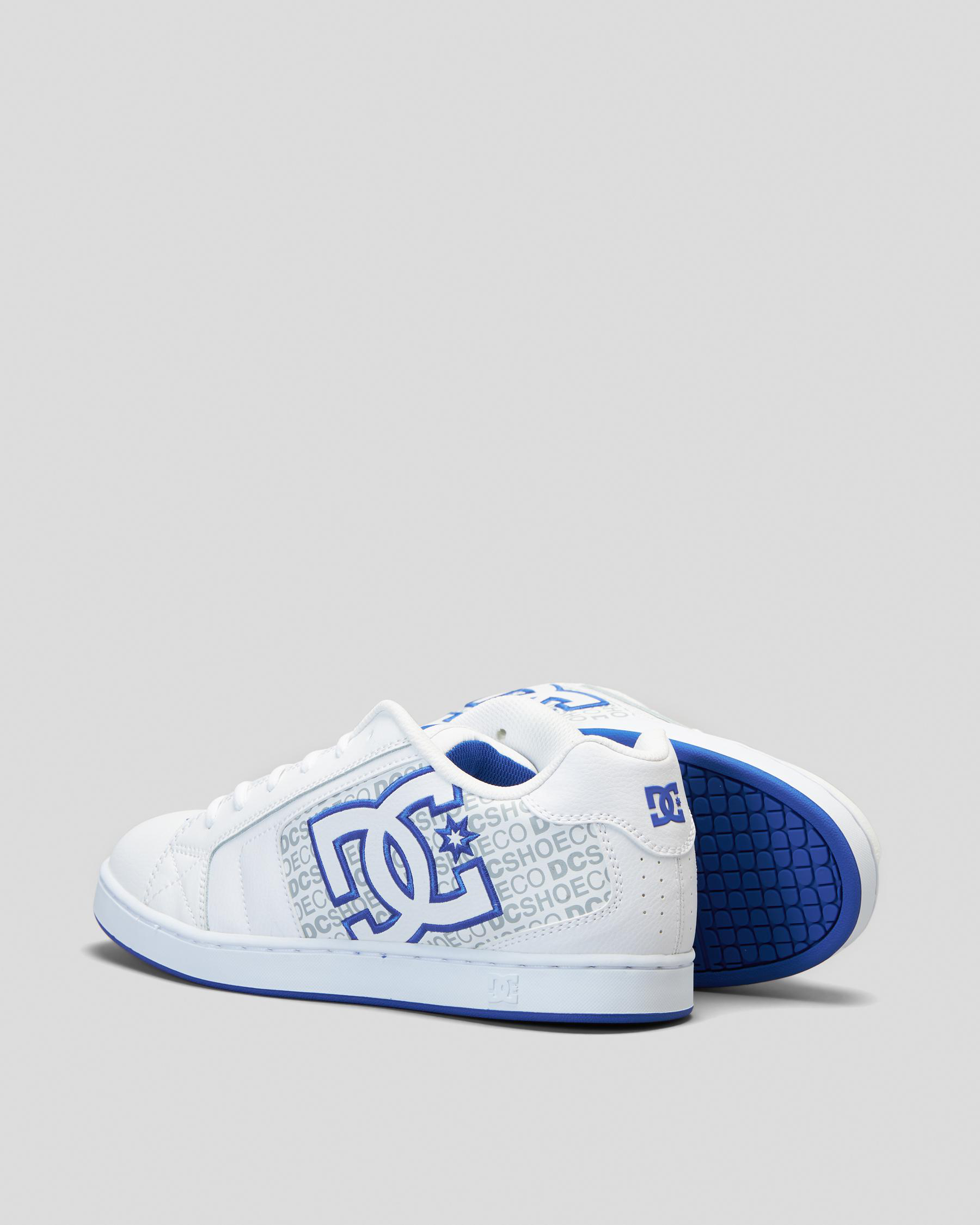 Shop DC Shoes Net Shoes In White/grey/blue - Fast Shipping & Easy ...