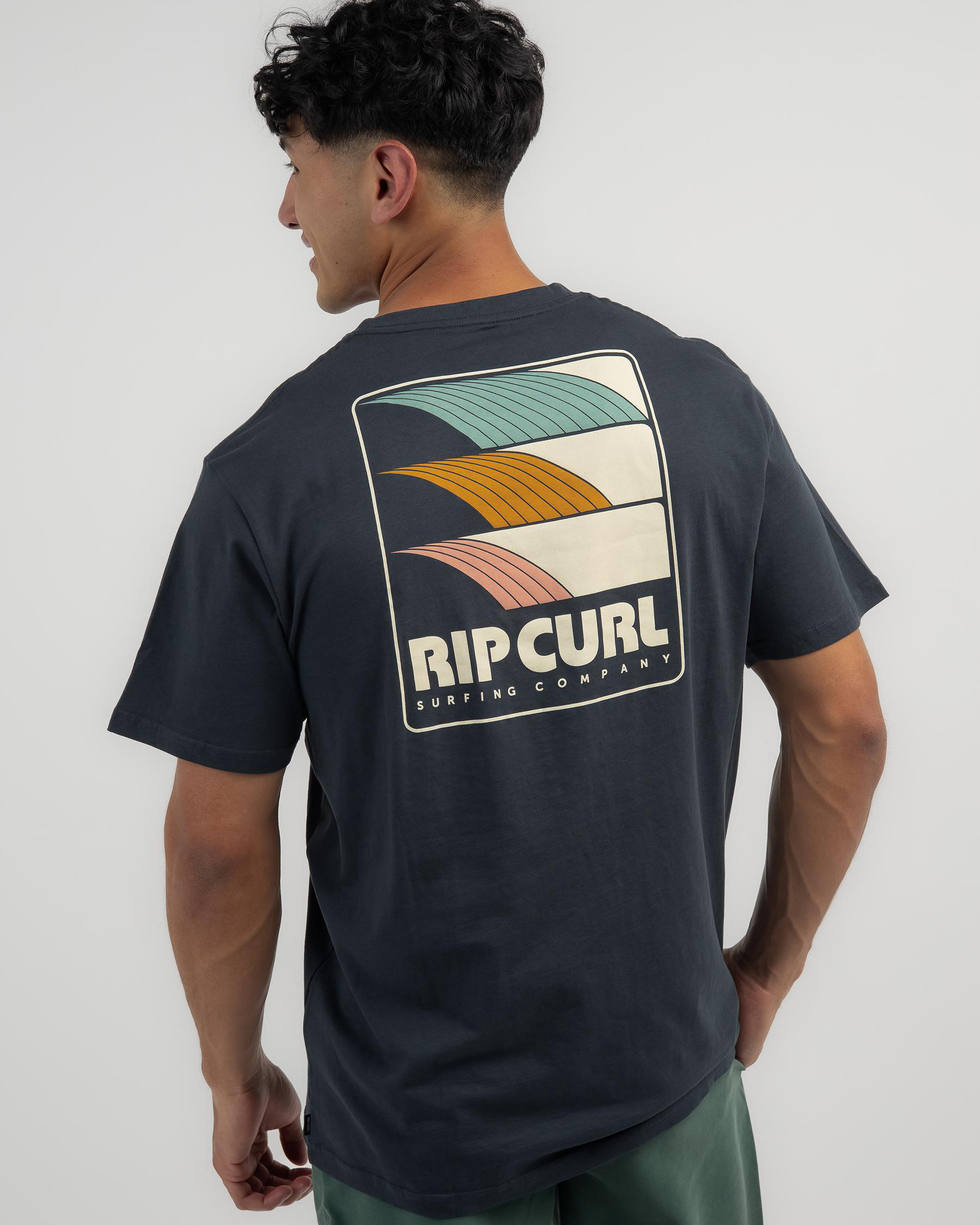 Shop Rip Curl Surf Revival Line Up T-Shirt In Dark Navy - Fast Shipping ...