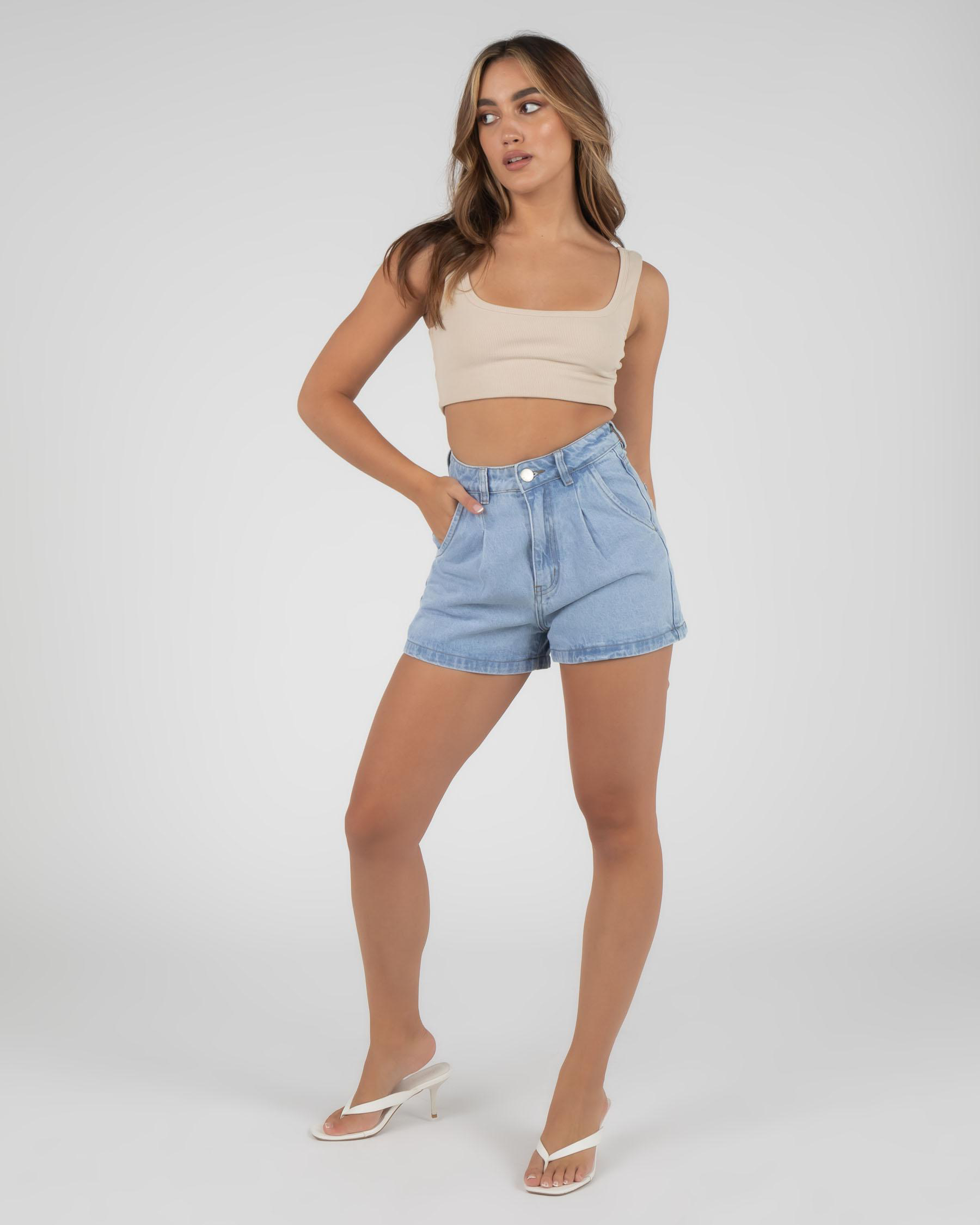 Shop Ava And Ever Balloon Shorts In Light Mid - Fast Shipping & Easy ...