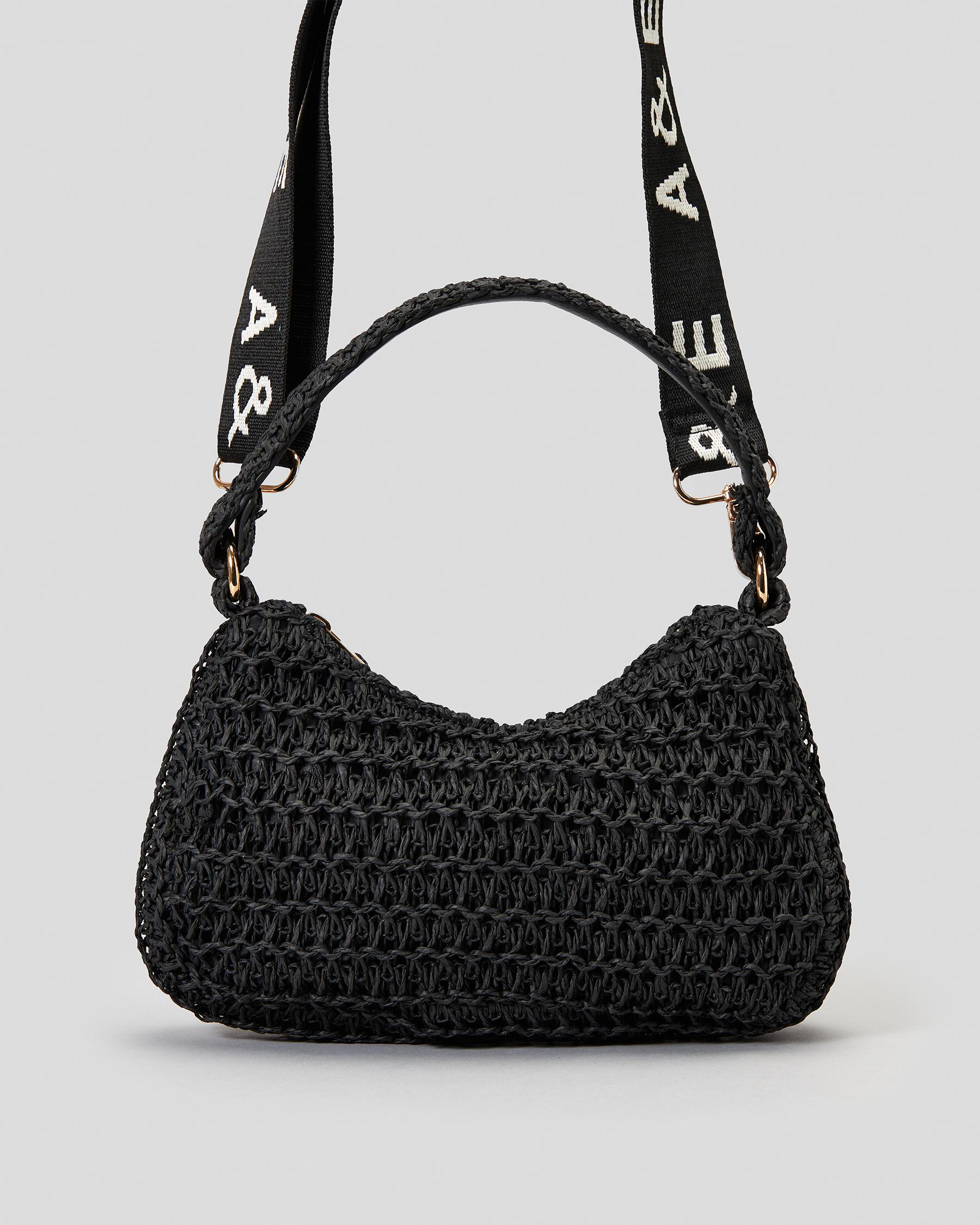 Ava And Ever Mahlee Straw Hand Bag In Black - Fast Shipping & Easy ...