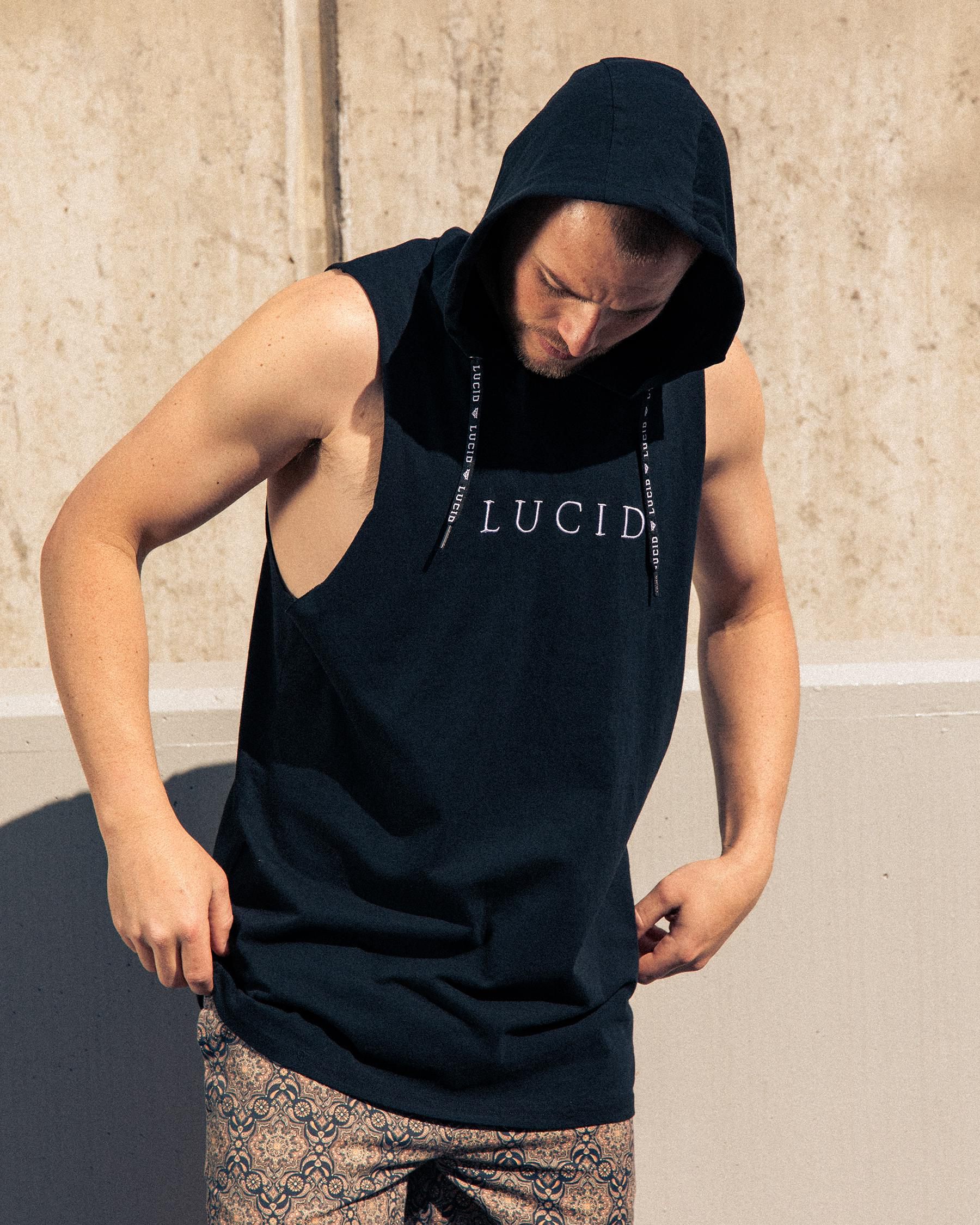 Shop Lucid Empire Hooded Muscle Tank In Black - Fast Shipping & Easy ...