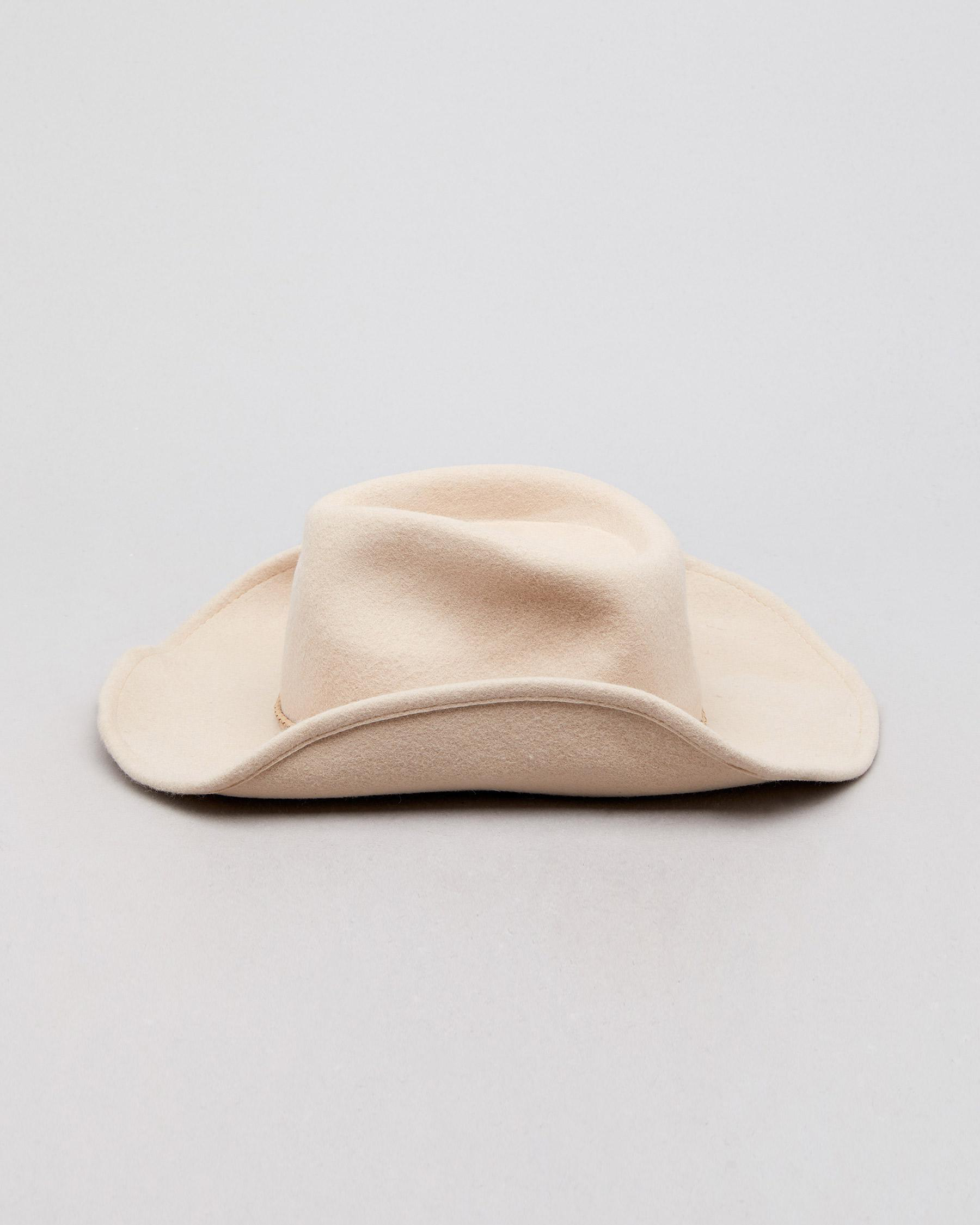 Shop Mooloola Ruby Felt Cowgirl Hat In Sand - Fast Shipping & Easy ...