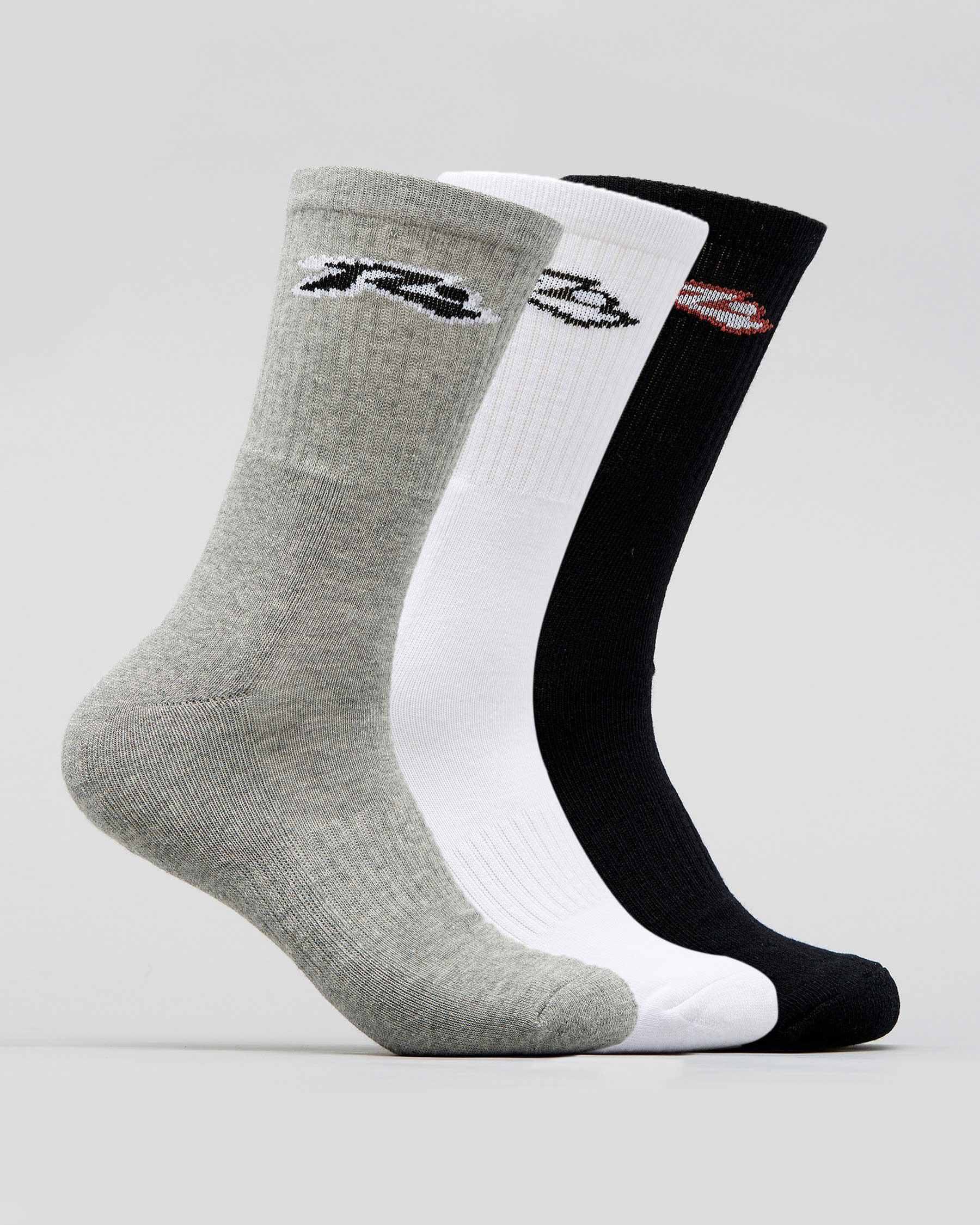 Shop Rusty Drop Kick Mid Calf 3 Pack Socks In Multi - Fast Shipping ...