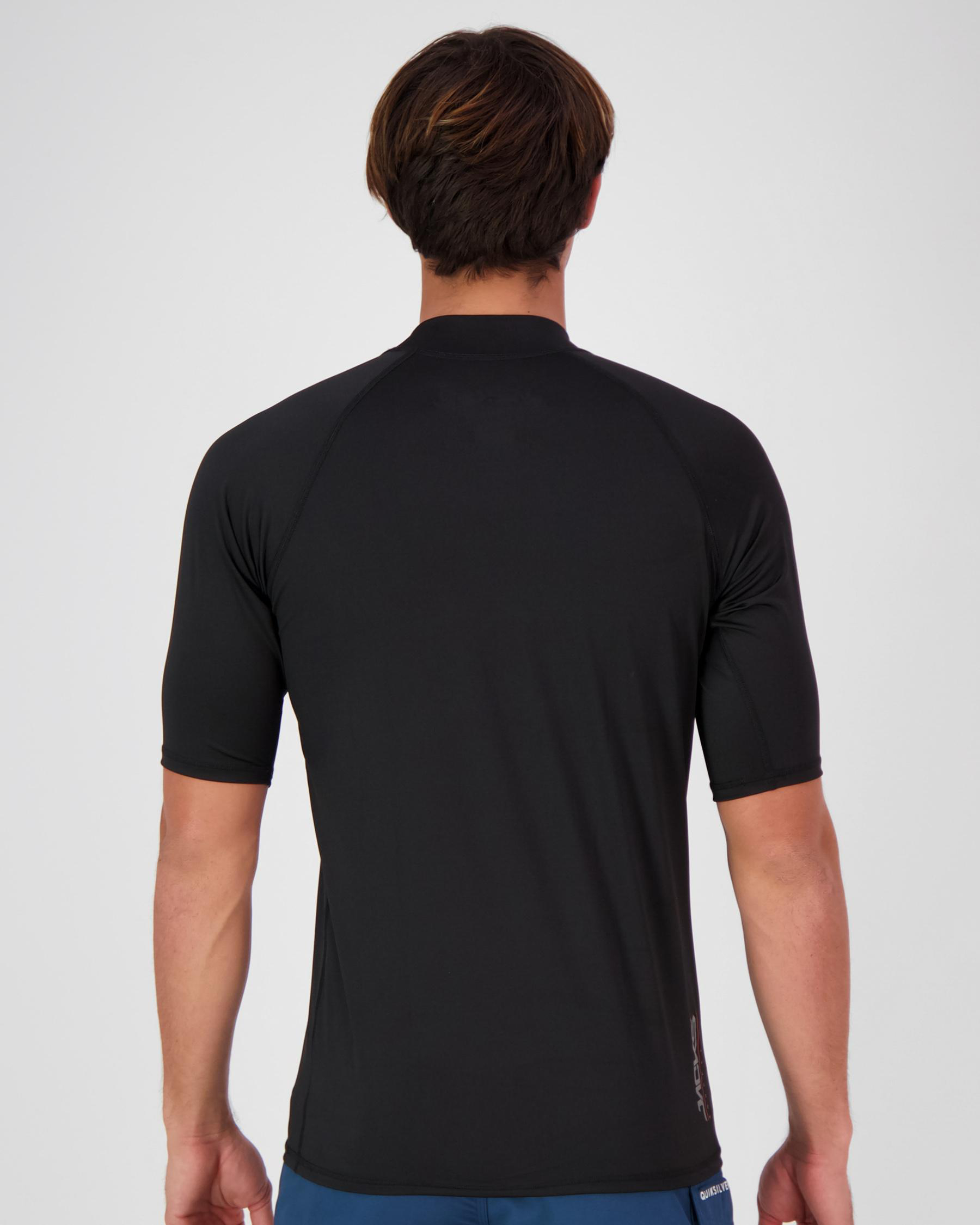 Shop Jacks Channel Short Sleeve Rash Vest In Black - Fast Shipping ...