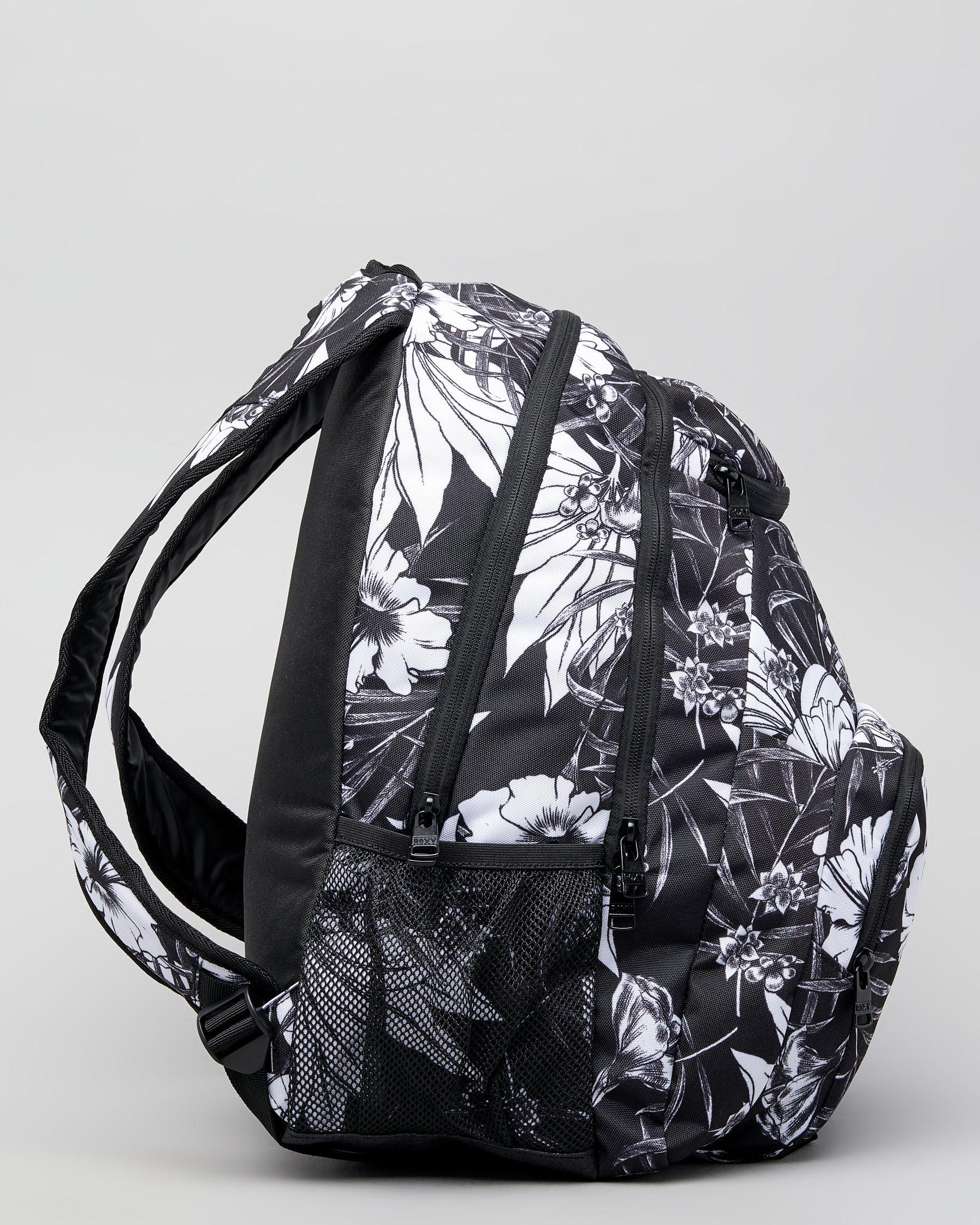 Shop Roxy Shadow Swell Backpack In Bright White Engraved Flower - Fast ...