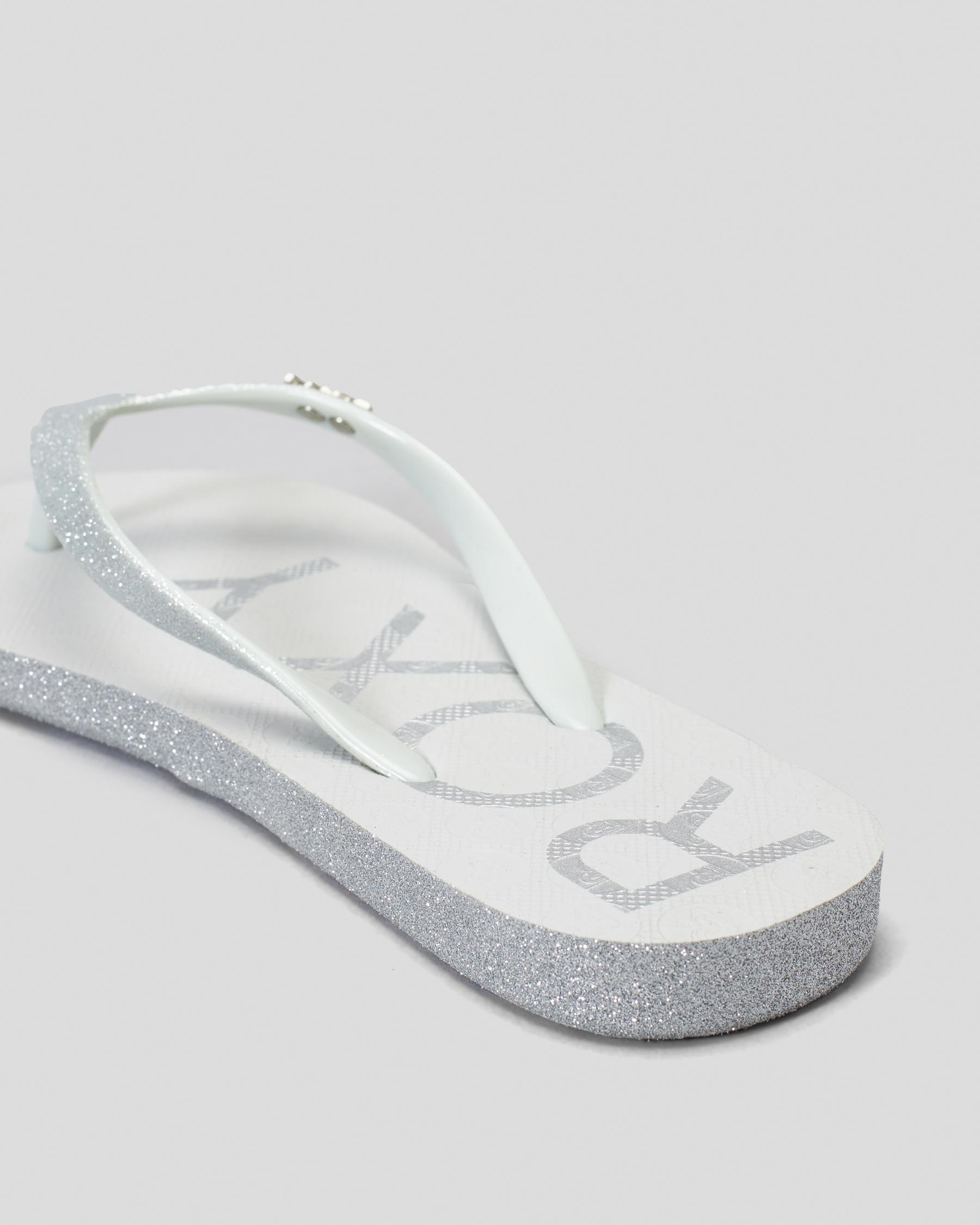 Shop Roxy Girls' RG Viva Glitter Thongs In Silver - Fast Shipping & Easy Returns - City Beach ...