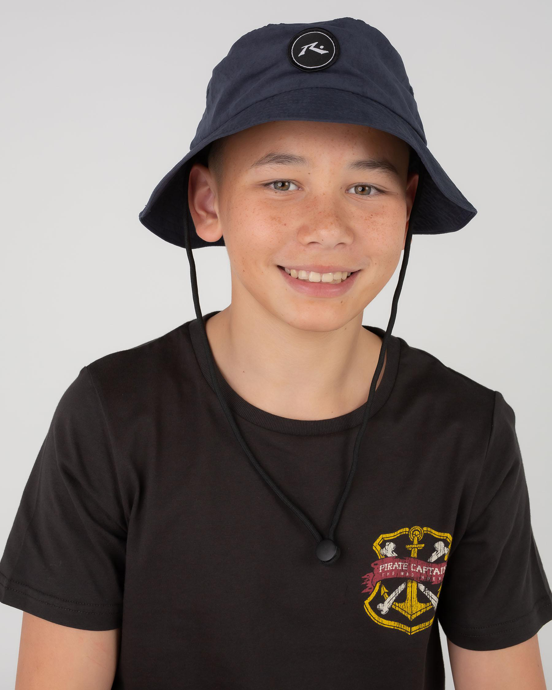 Shop Rusty Boys' Dynamic Bucket Hat In Dark Sapphire - Fast Shipping ...