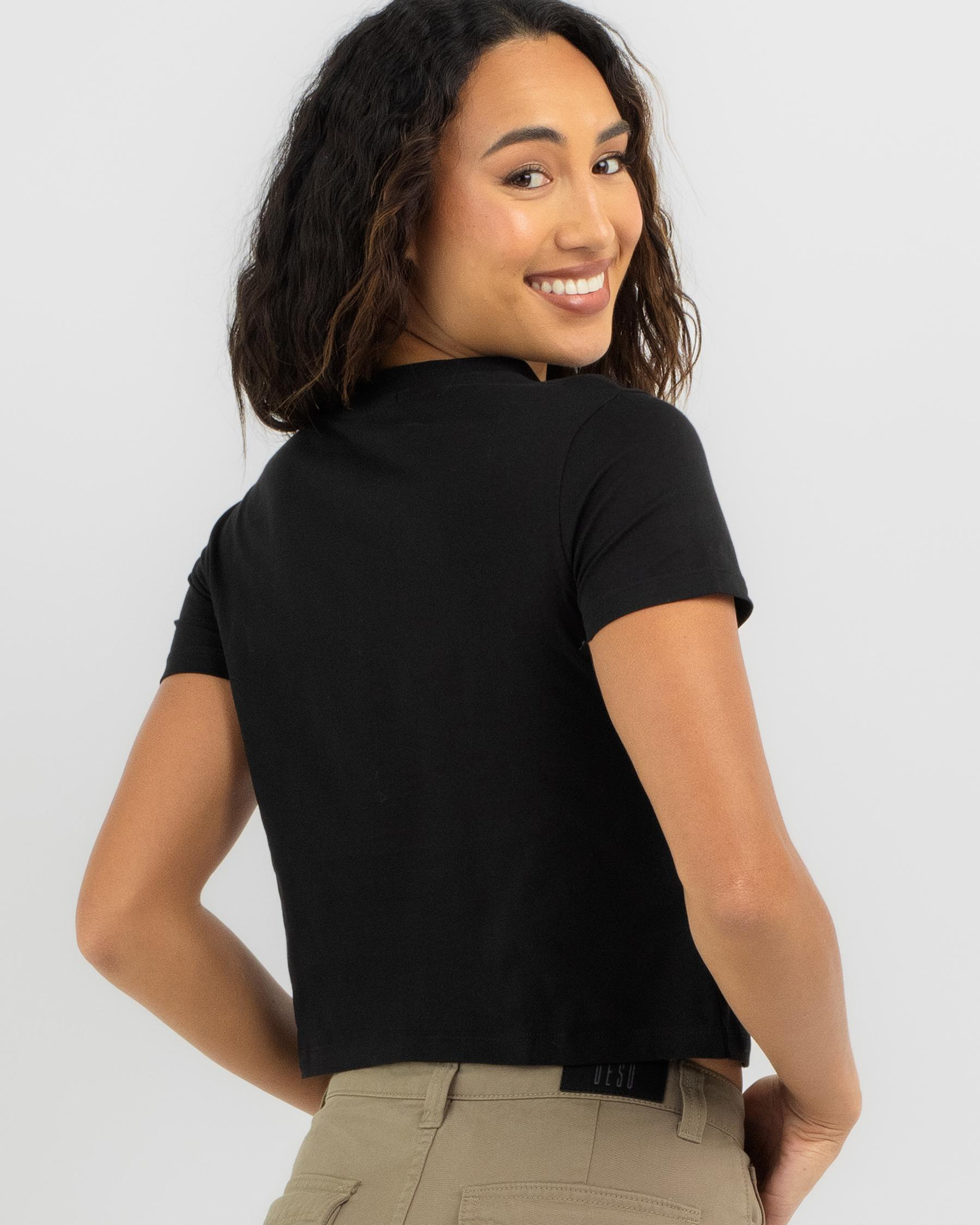 Shop Calvin Klein Meta CK Baby Tee In Ck Black - Fast Shipping & Easy ...