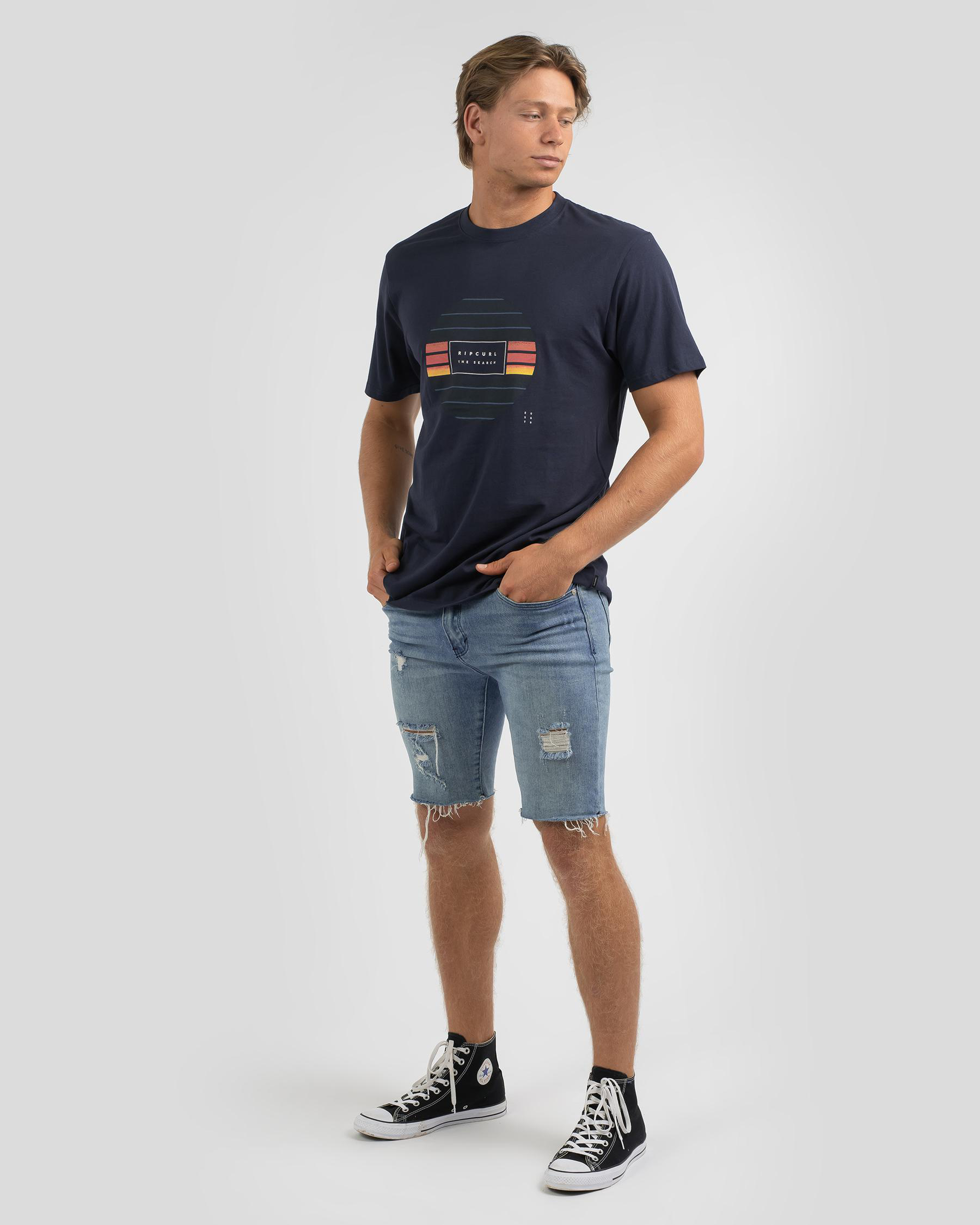 Shop Rip Curl Cyclone T-Shirt In Navy - Fast Shipping & Easy Returns ...