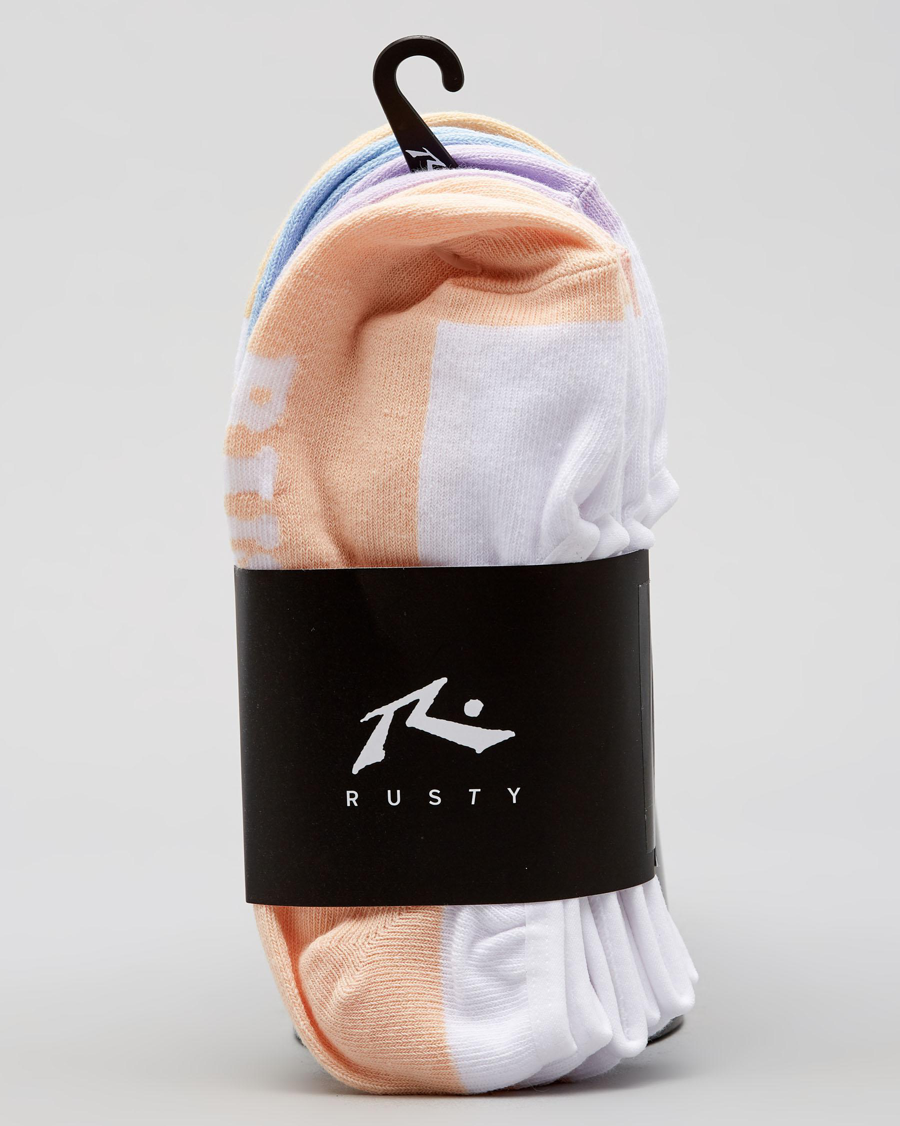 Shop Rusty Womens All Day Invisible Sock Pack In Multi 3 - Fast ...