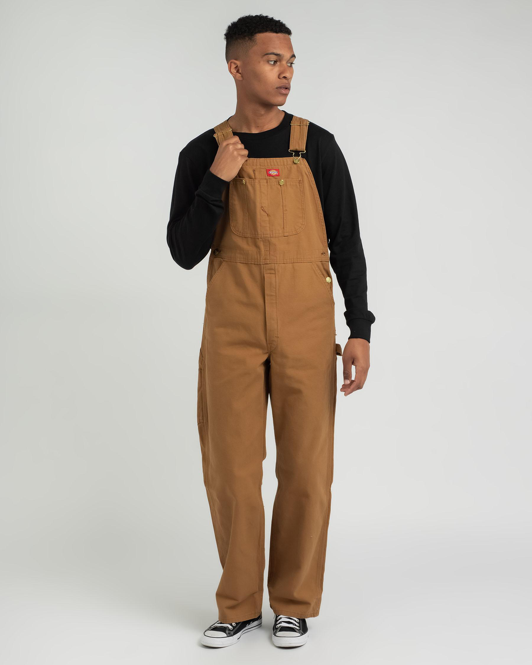 Shop Dickies Duck Overalls In Rinsed Brown Duck - Fast Shipping & Easy ...