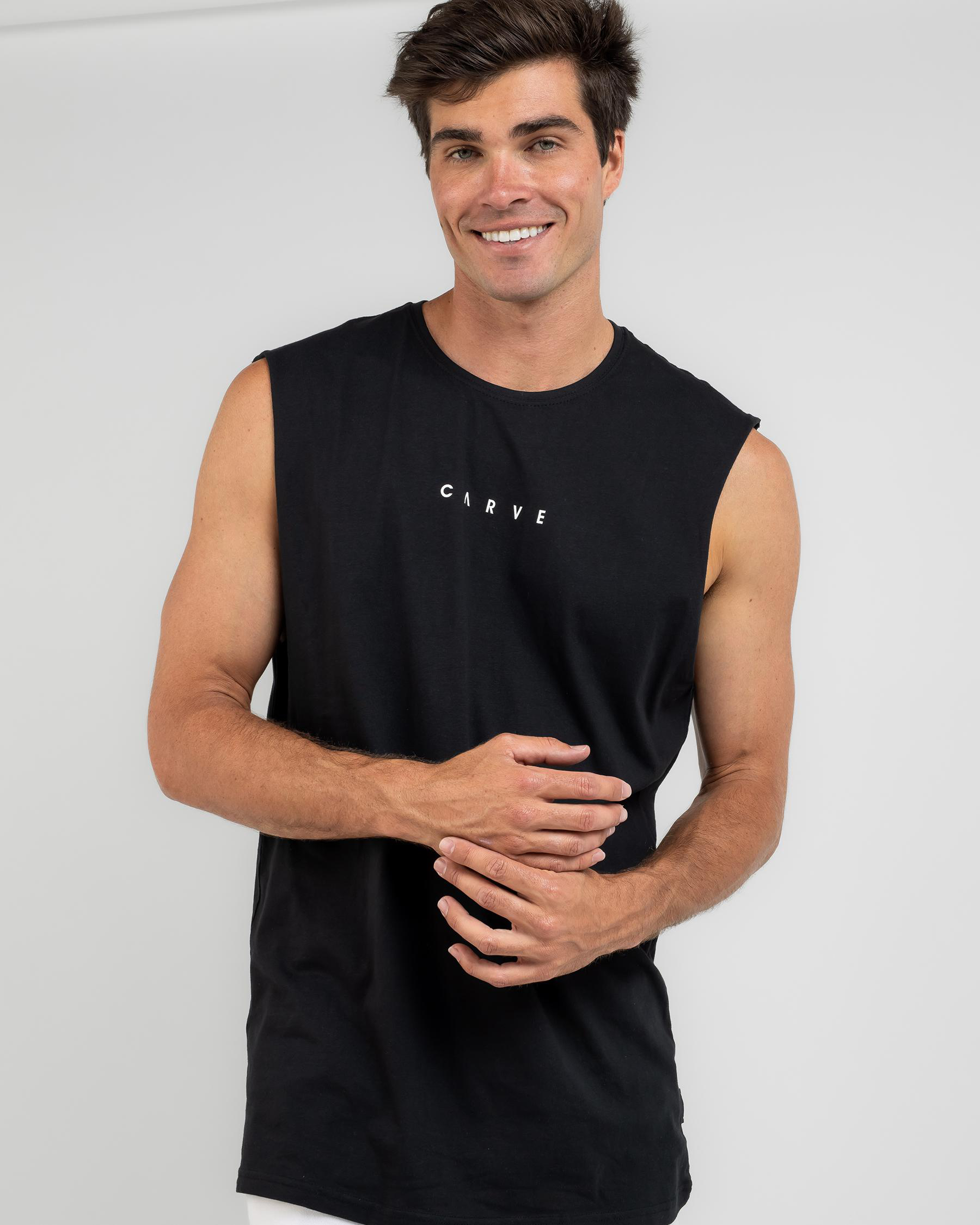 Shop Carve Pumped Up Muscle Tank In Black - Fast Shipping & Easy ...