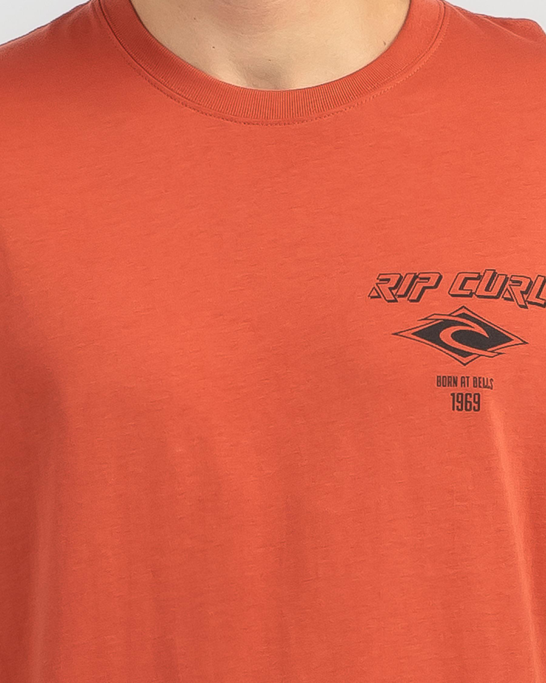 Shop Rip Curl Fade Out Icon T-Shirt In Spiced Rum - Fast Shipping ...