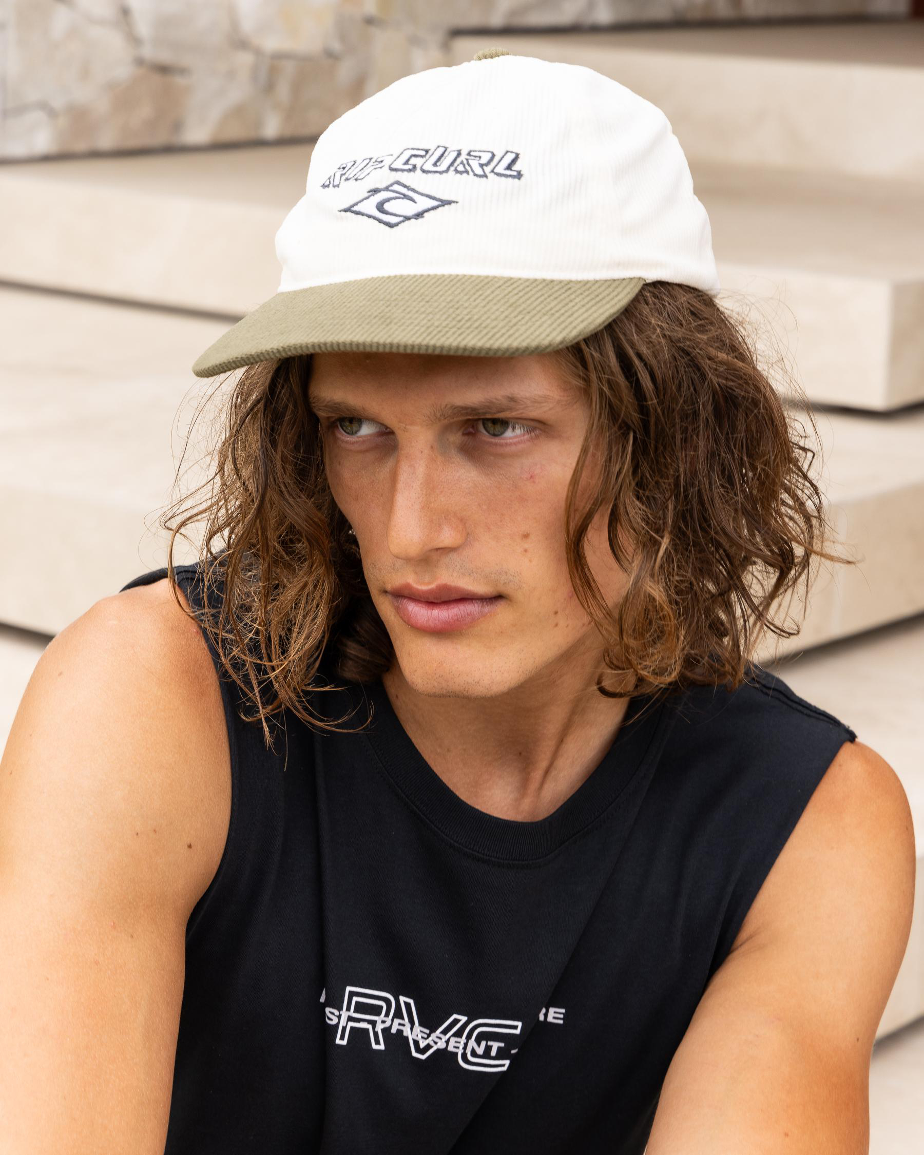 Shop Rip Curl Diamond Adjust Cap In Bone/green - Fast Shipping & Easy ...