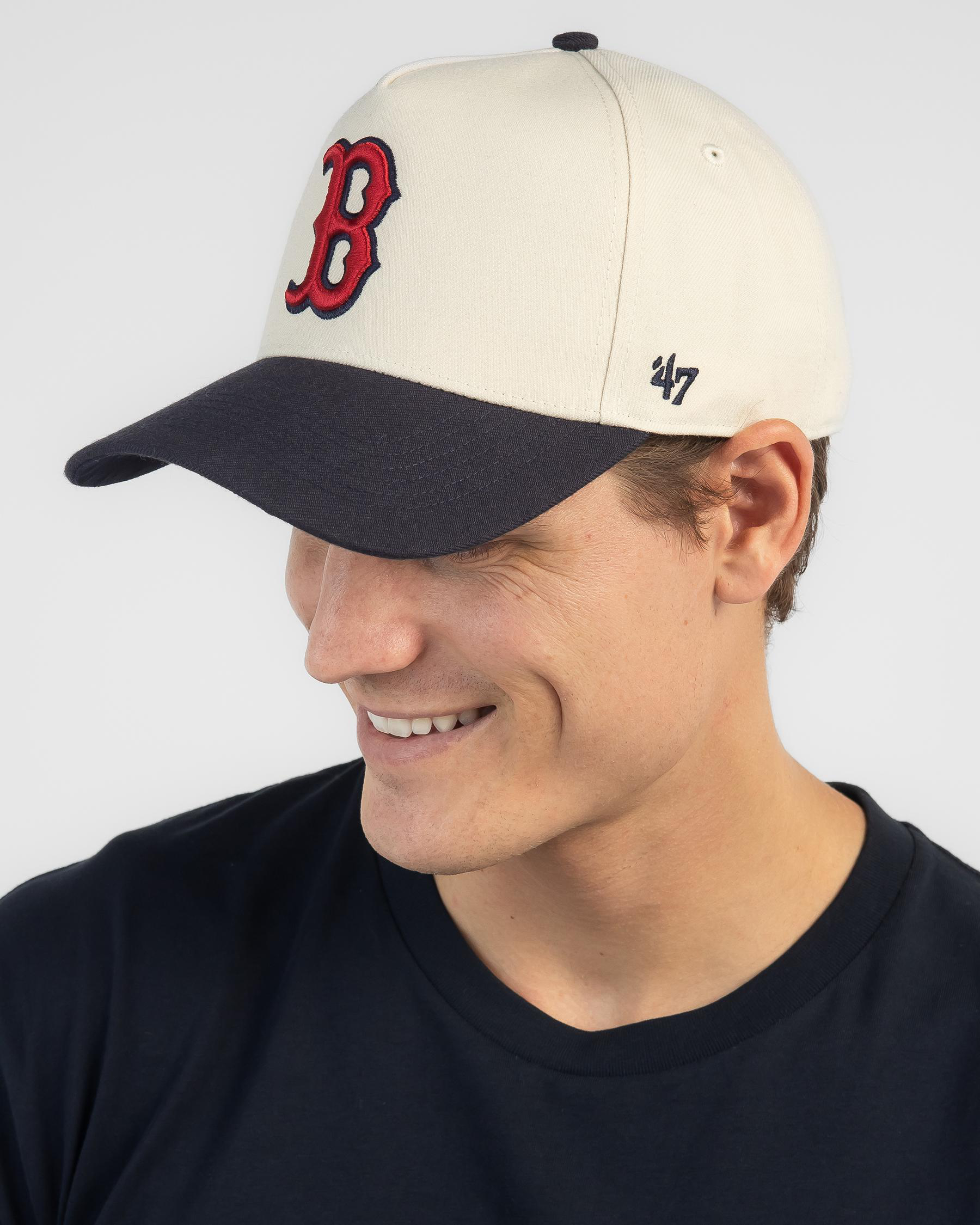 Shop Forty Seven Boston Red Sox Replica MVP DT Cap In Natural/navy ...
