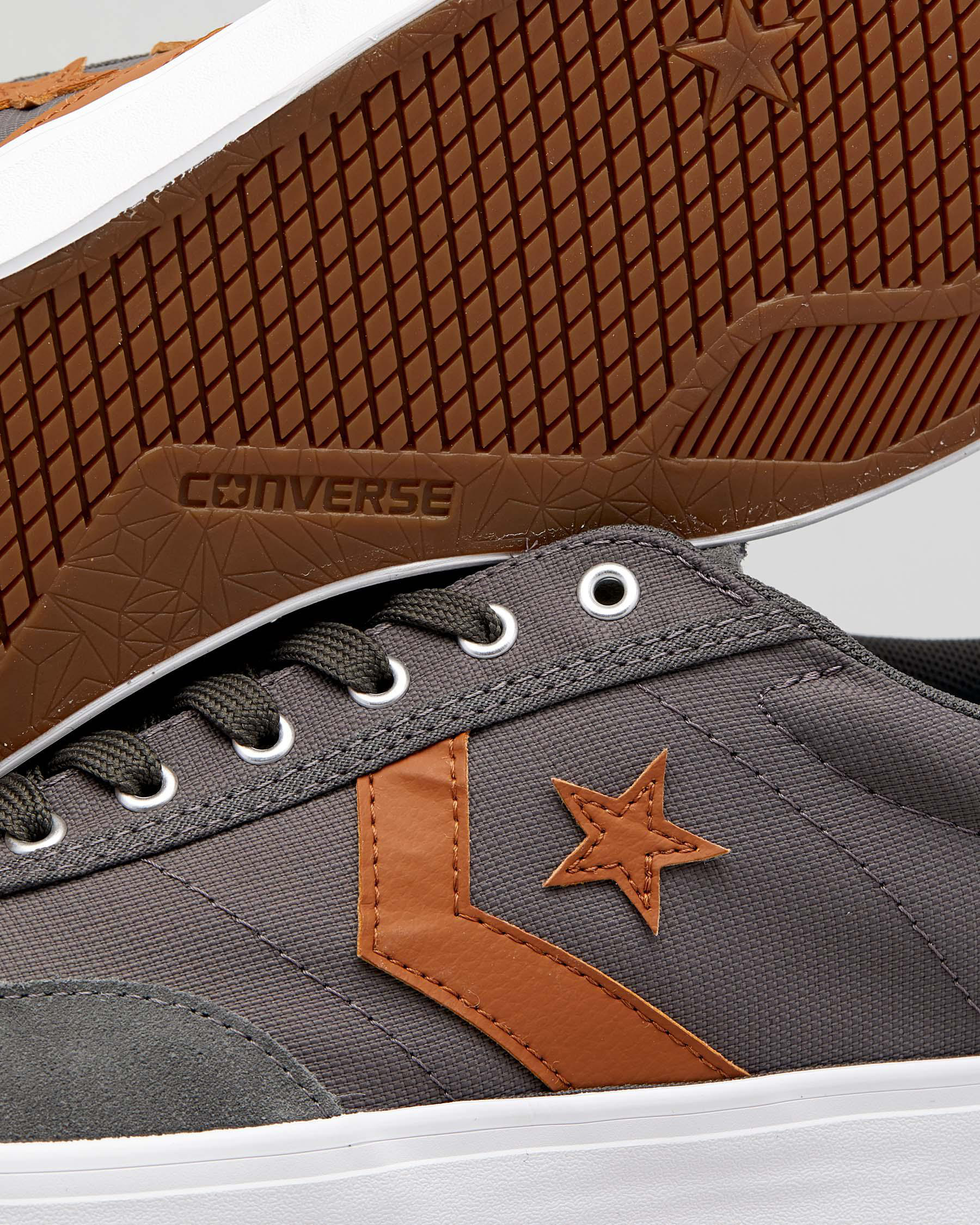 Shop Converse Courtland Shoes In Carbon Grey/warm Tan/whit - Fast ...