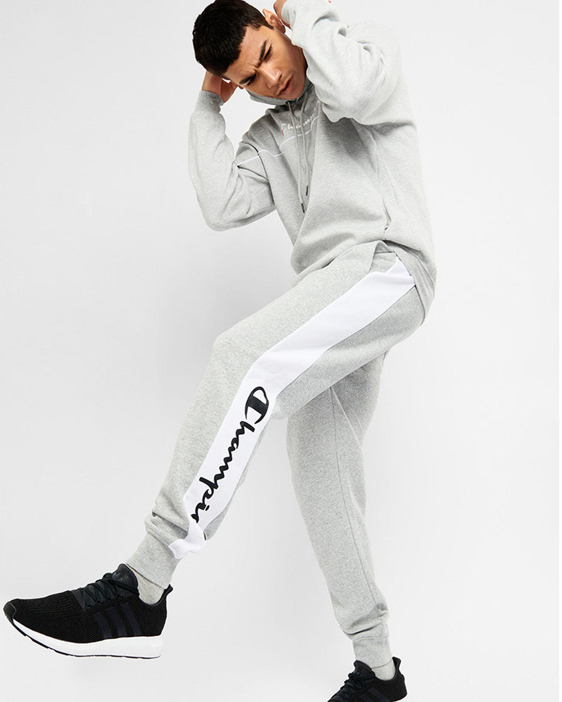 Shop Champion Panel Track Pants In Oxford Heather - Fast Shipping ...
