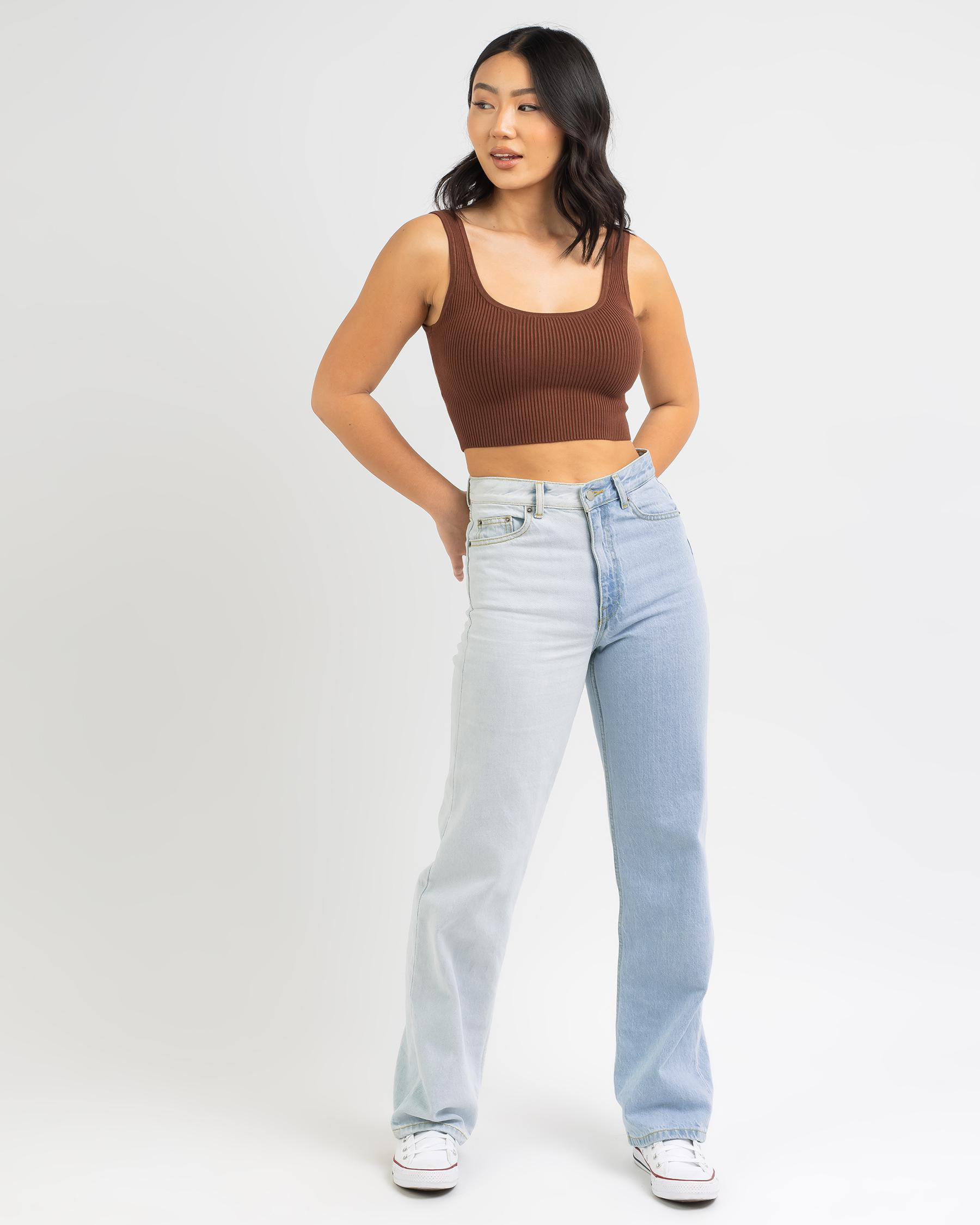 Shop Mooloola Basic Knit Top In Chocolate - Fast Shipping & Easy ...