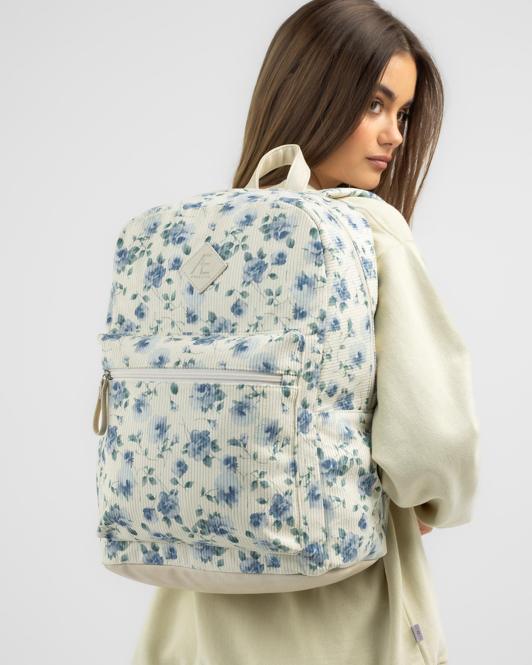 Shop Ava And Ever Rio Cord Backpack In Cream/blue - Fast Shipping ...