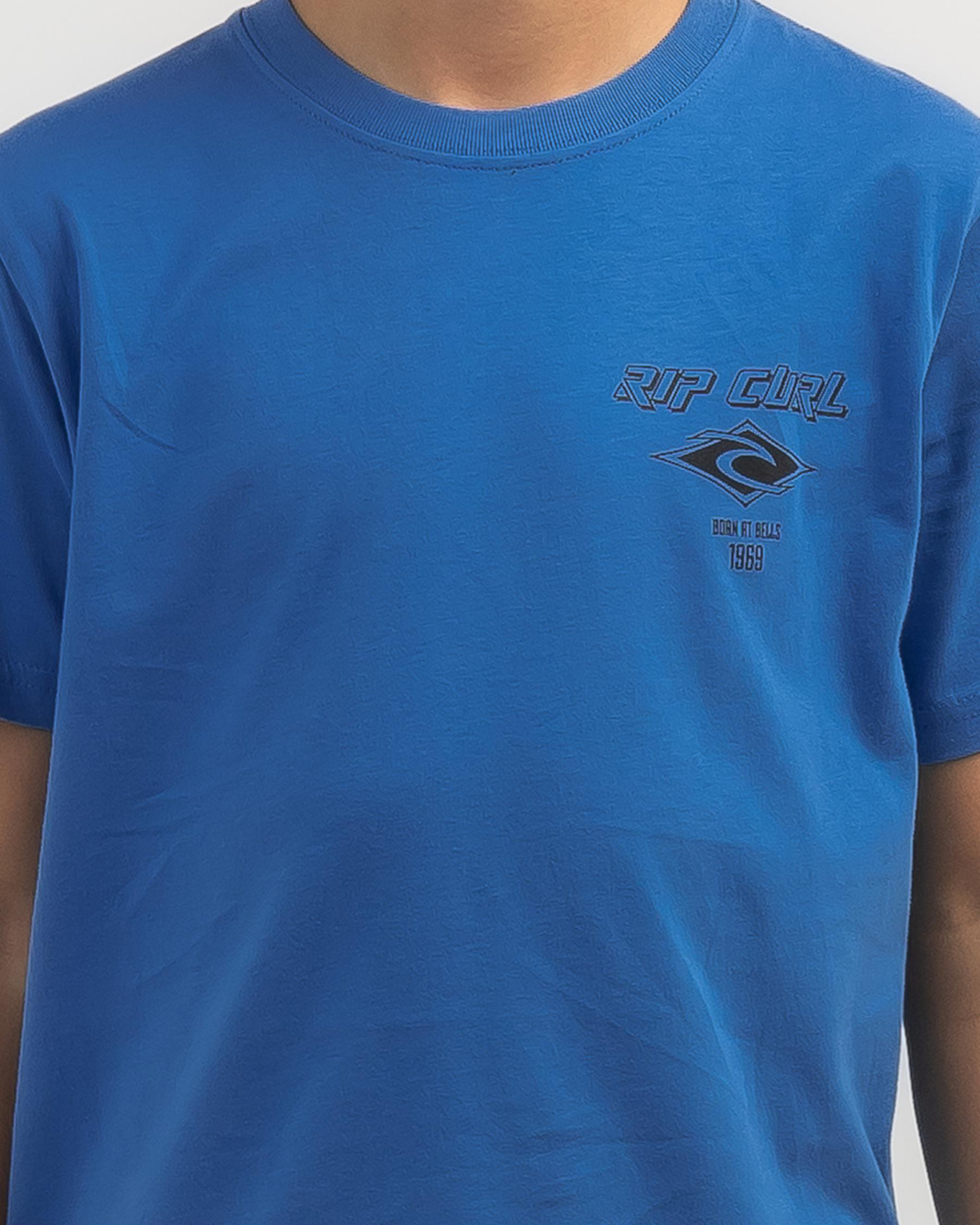 Shop Rip Curl Boys' Fadeout Icon T-Shirt In Cobalt Blue - Fast Shipping ...