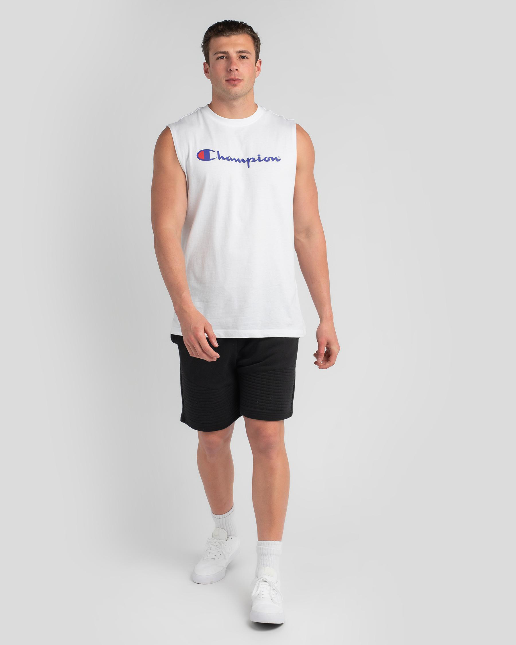 Shop Champion Logo Muscle Tank In White - Fast Shipping & Easy Returns ...