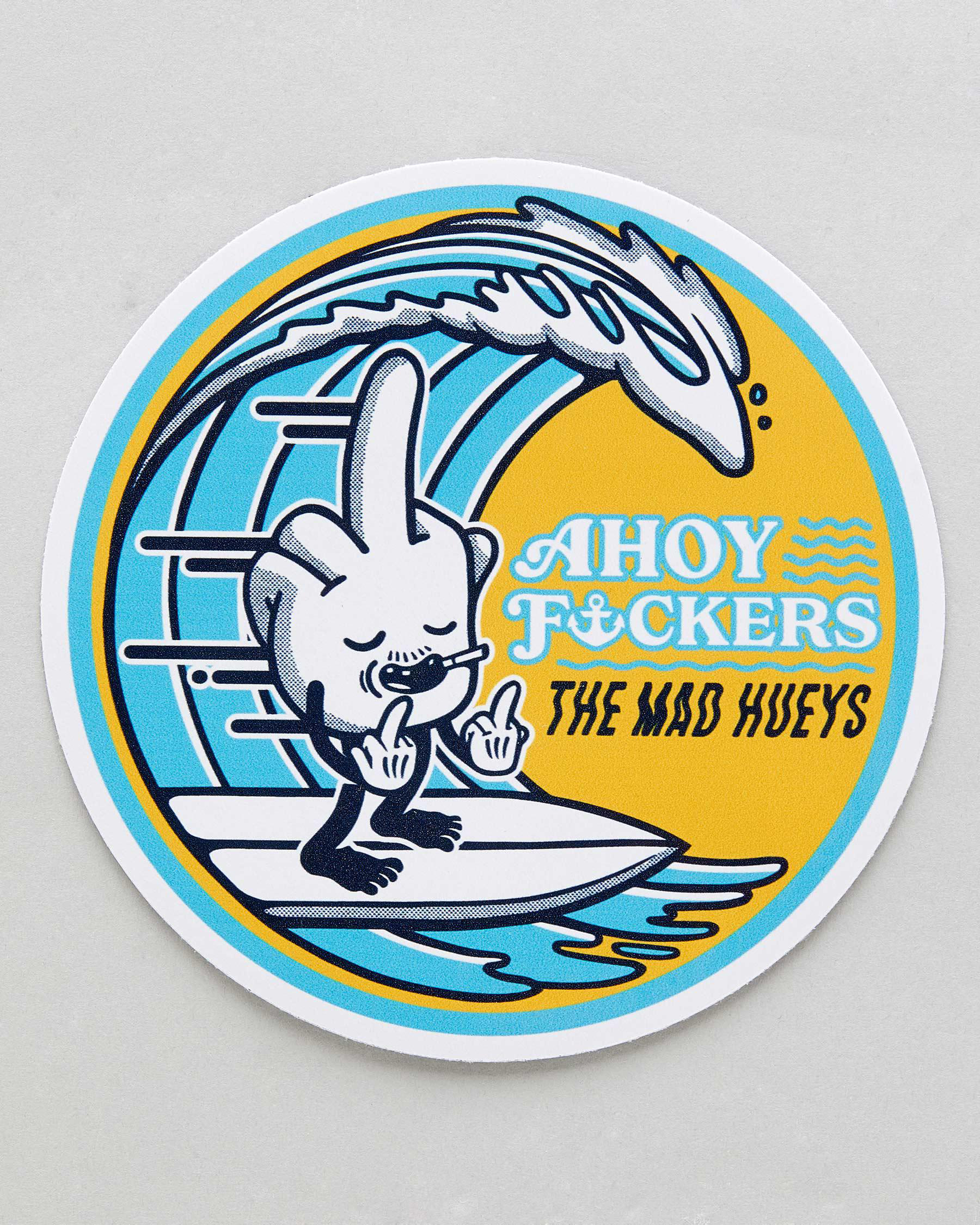 Shop The Mad Hueys Triple Fkr Sticker In Blue - Fast Shipping & Easy ...