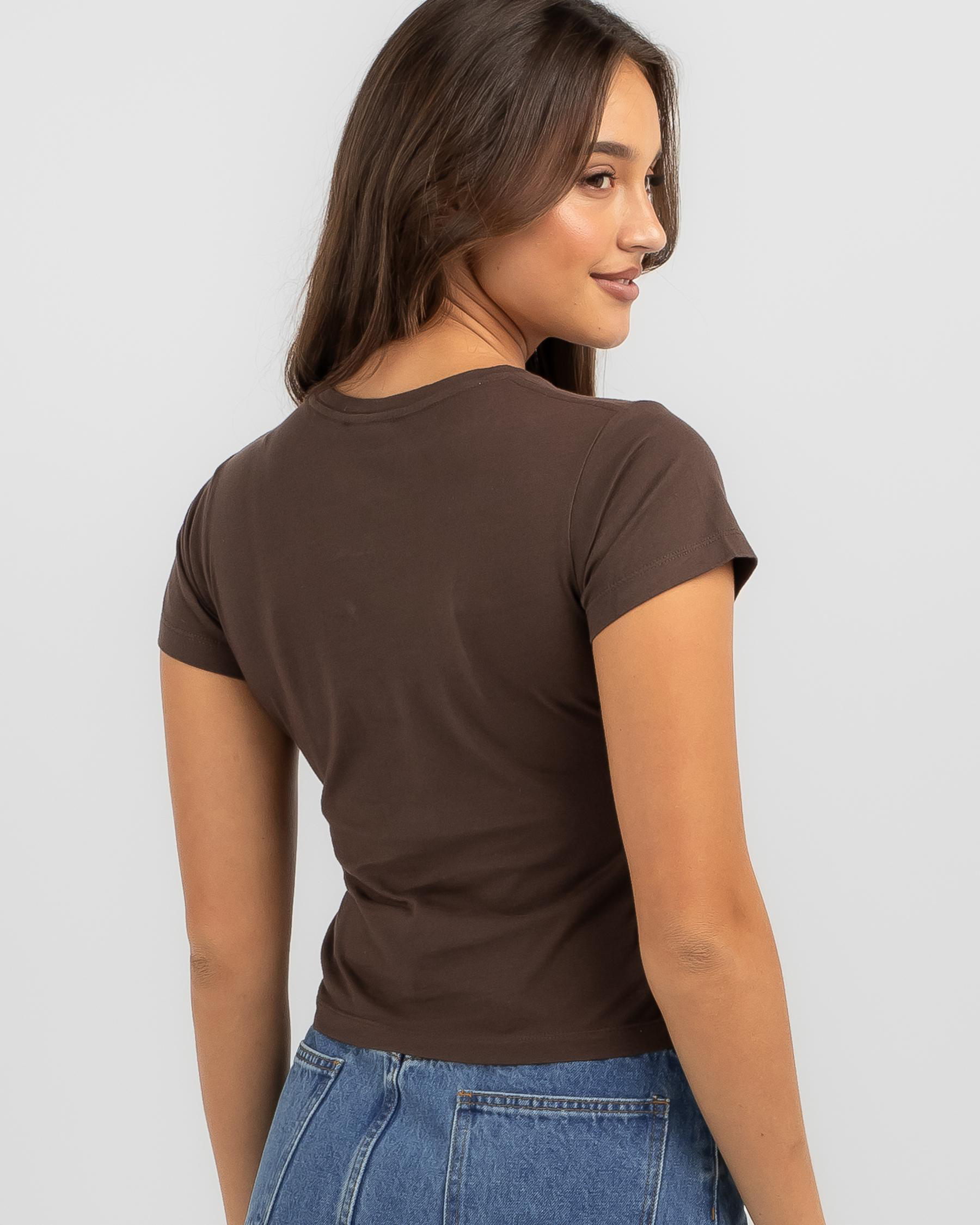 Shop Afends Alohaz Cropped Baby Tee In Coffee Pink - Fast Shipping & Easy Returns - City Beach ...