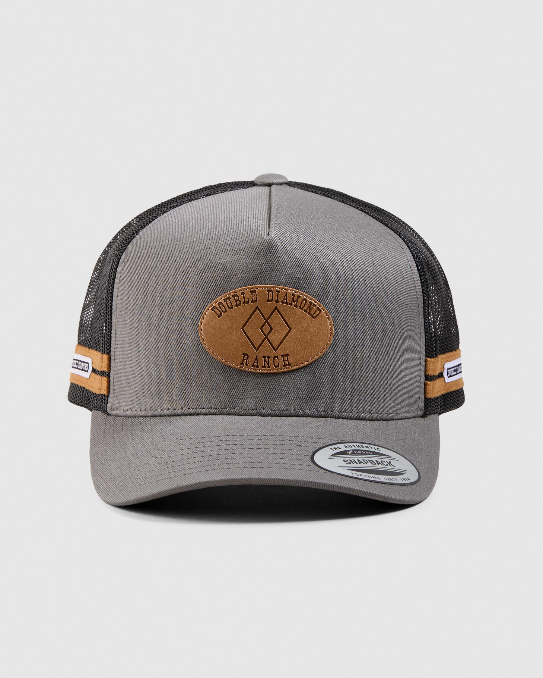 Shop Double Diamond Ranch Ranch Trucker Cap In Grey/black - Fast ...