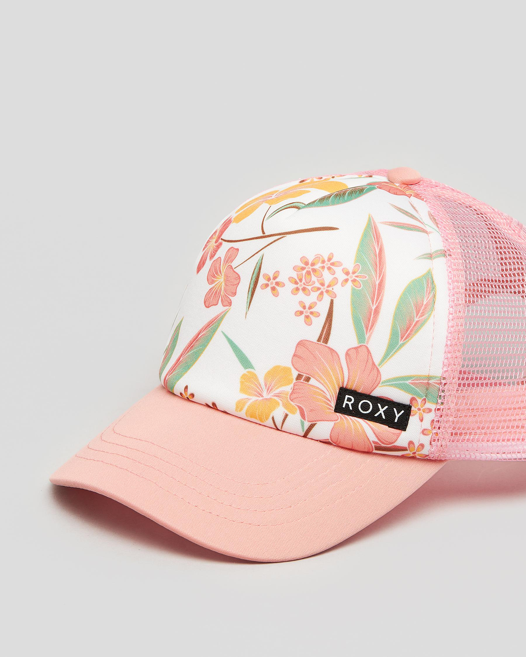 Shop Roxy Girls' Honey Coconut Trucker Cap In Bright White Chouarni ...
